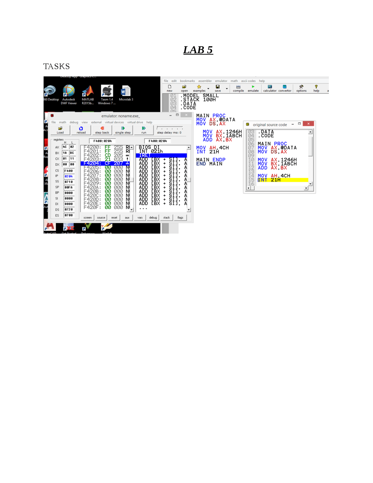 Assembly language code for exam preparation - Docsity