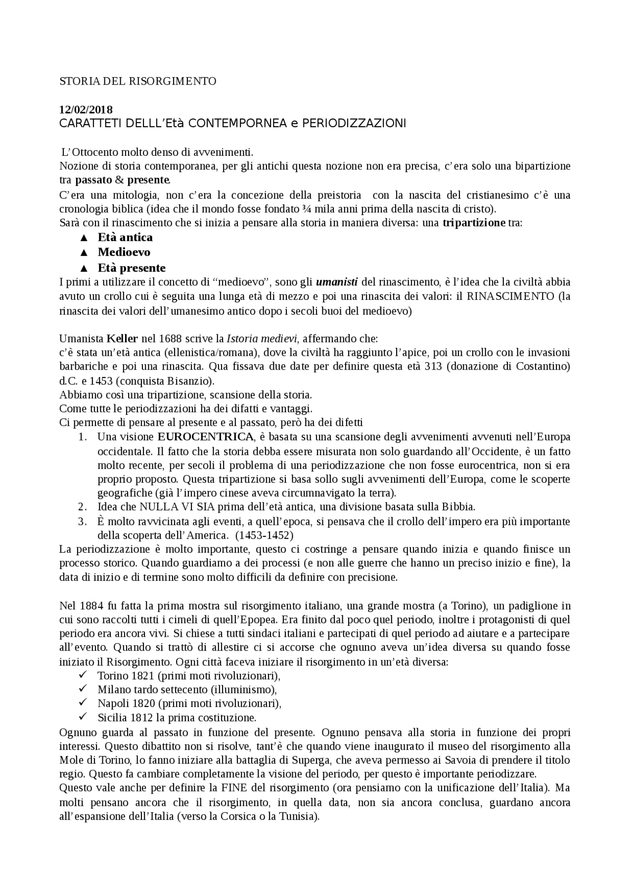 Storia del risorgimento - Docsity