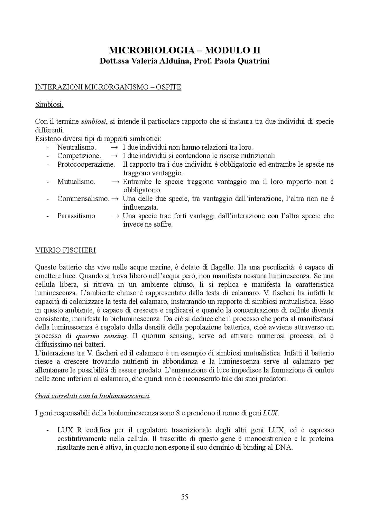 Microbiologia Secondo Modulo Docsity