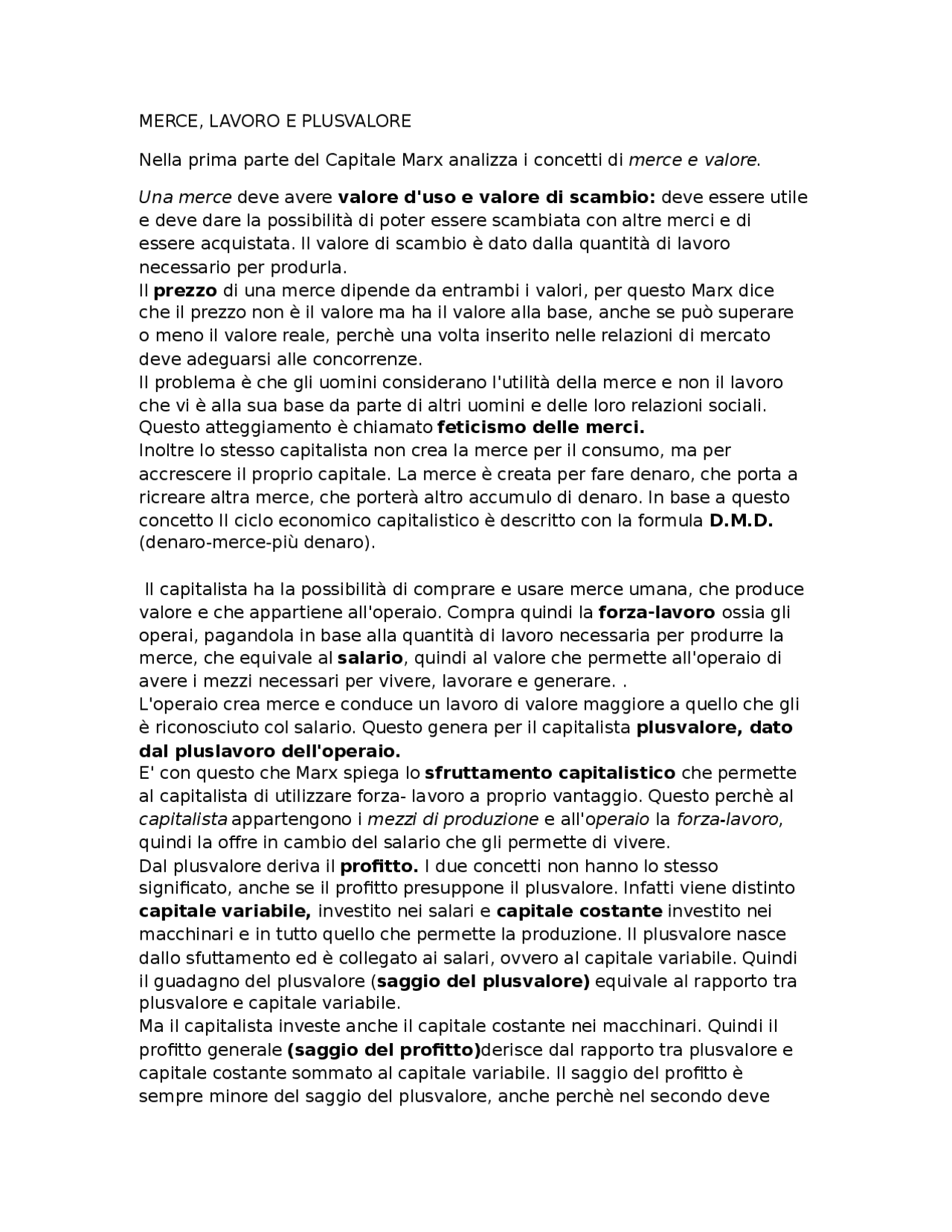 Marx, rivoluzione e dittatura del proletariato - Docsity