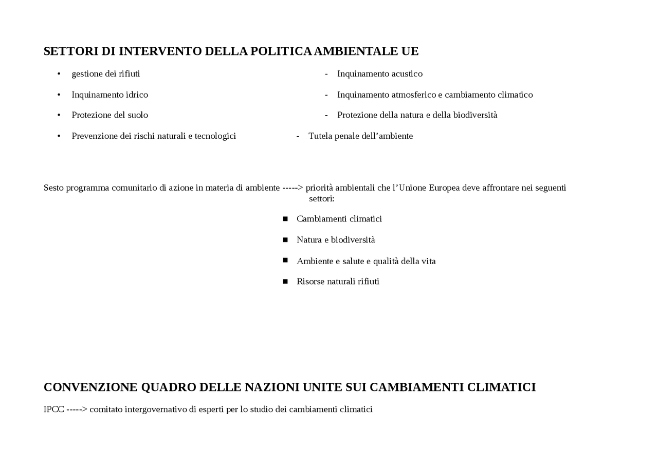 Riassunti Ambientale Ue Docsity
