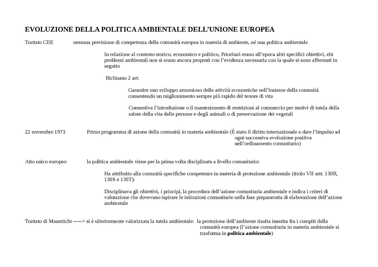 Riassunti Diritto Ambientale Ue Docsity