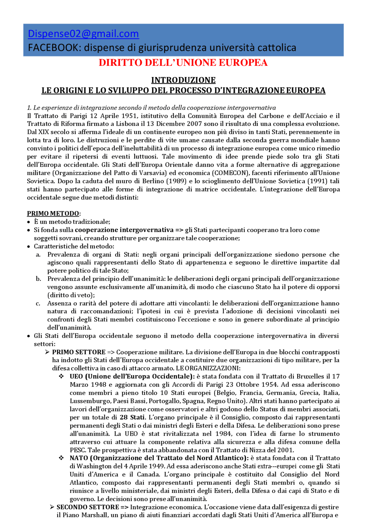 Riassunto Manuale Daniele Docsity