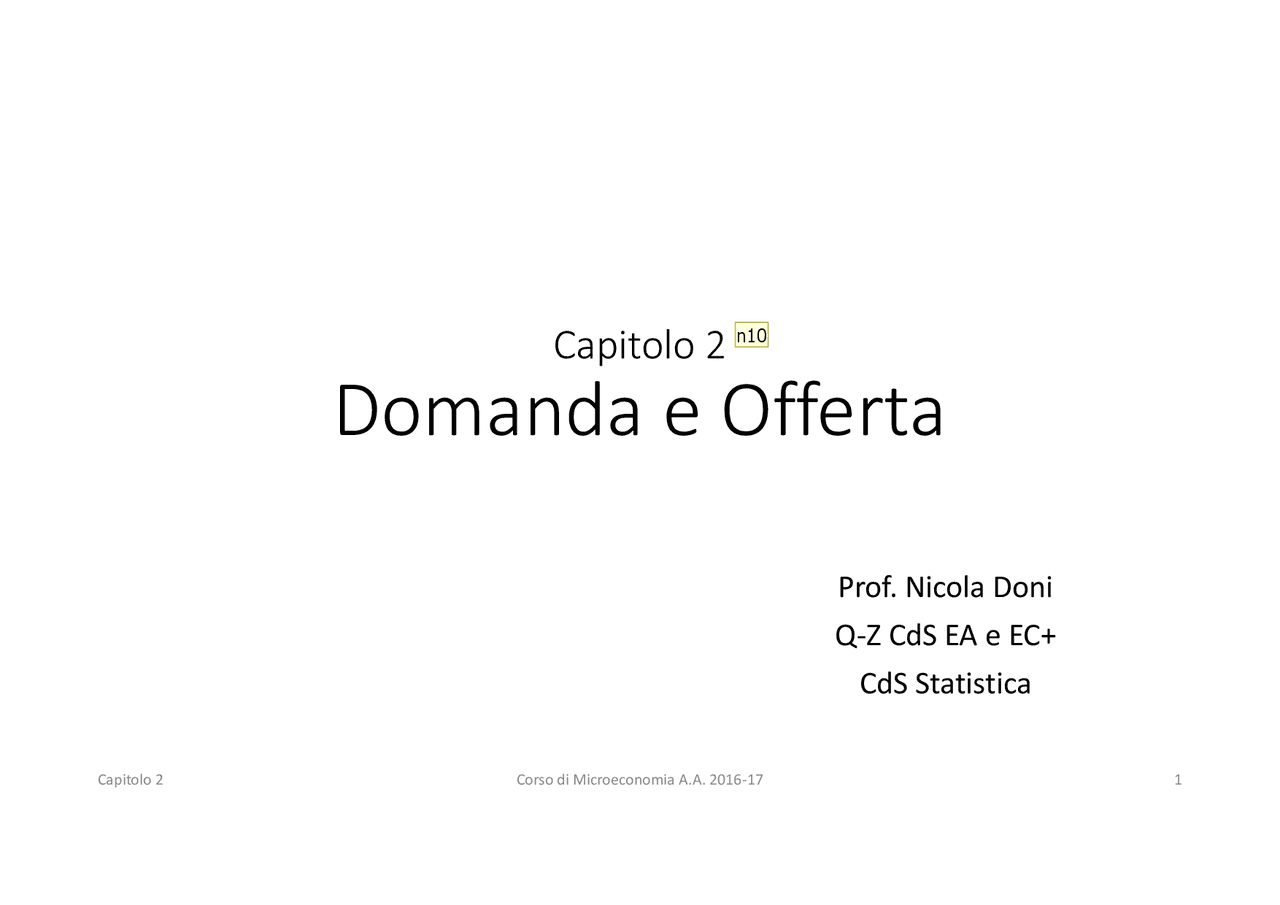 Capitolo 2 Besanko Microeconomia Docsity