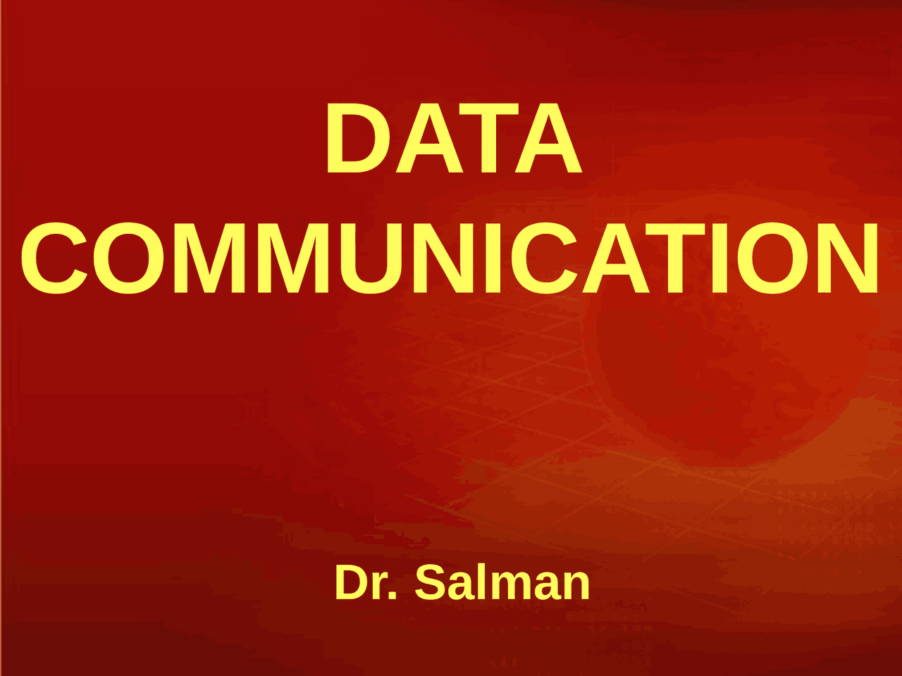 Data Communication Lecture Notes By Zahid Ali Docsity