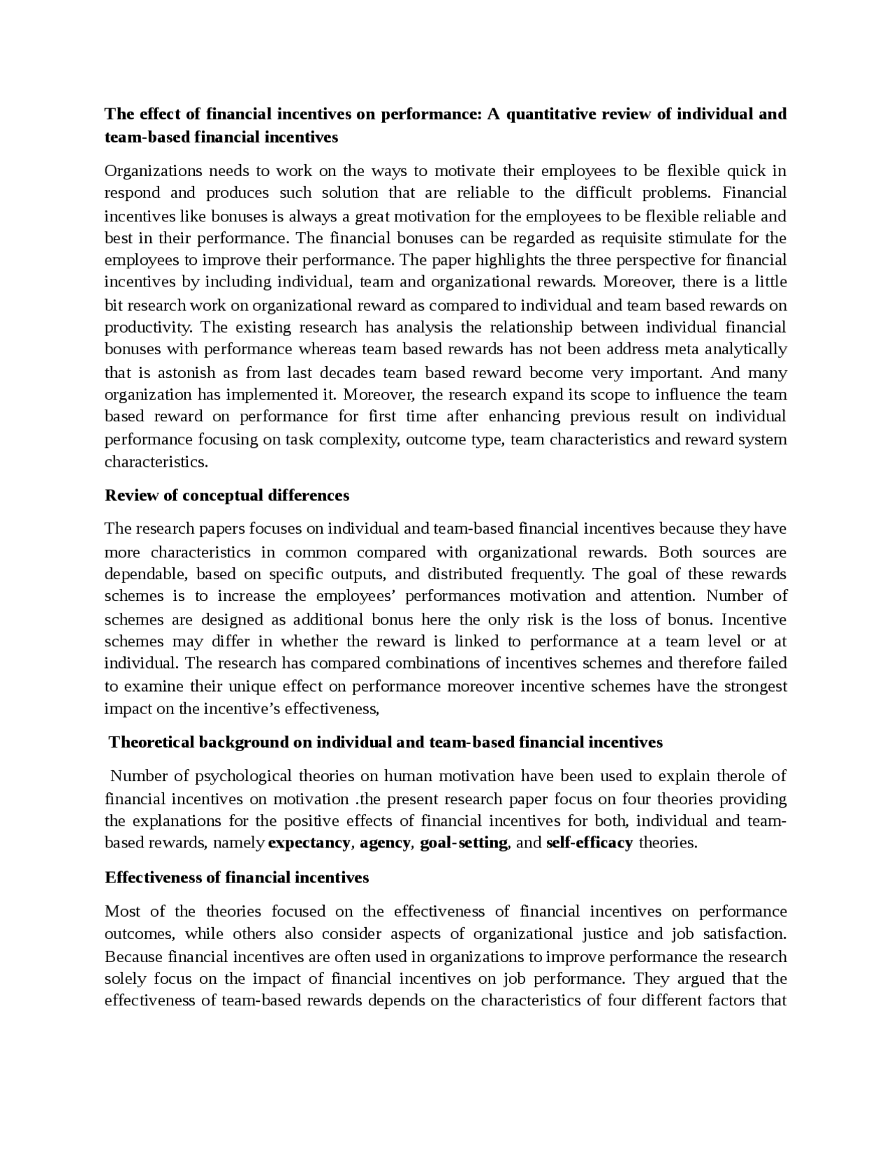 Effect of financial rewards on creative performance | Summaries ...