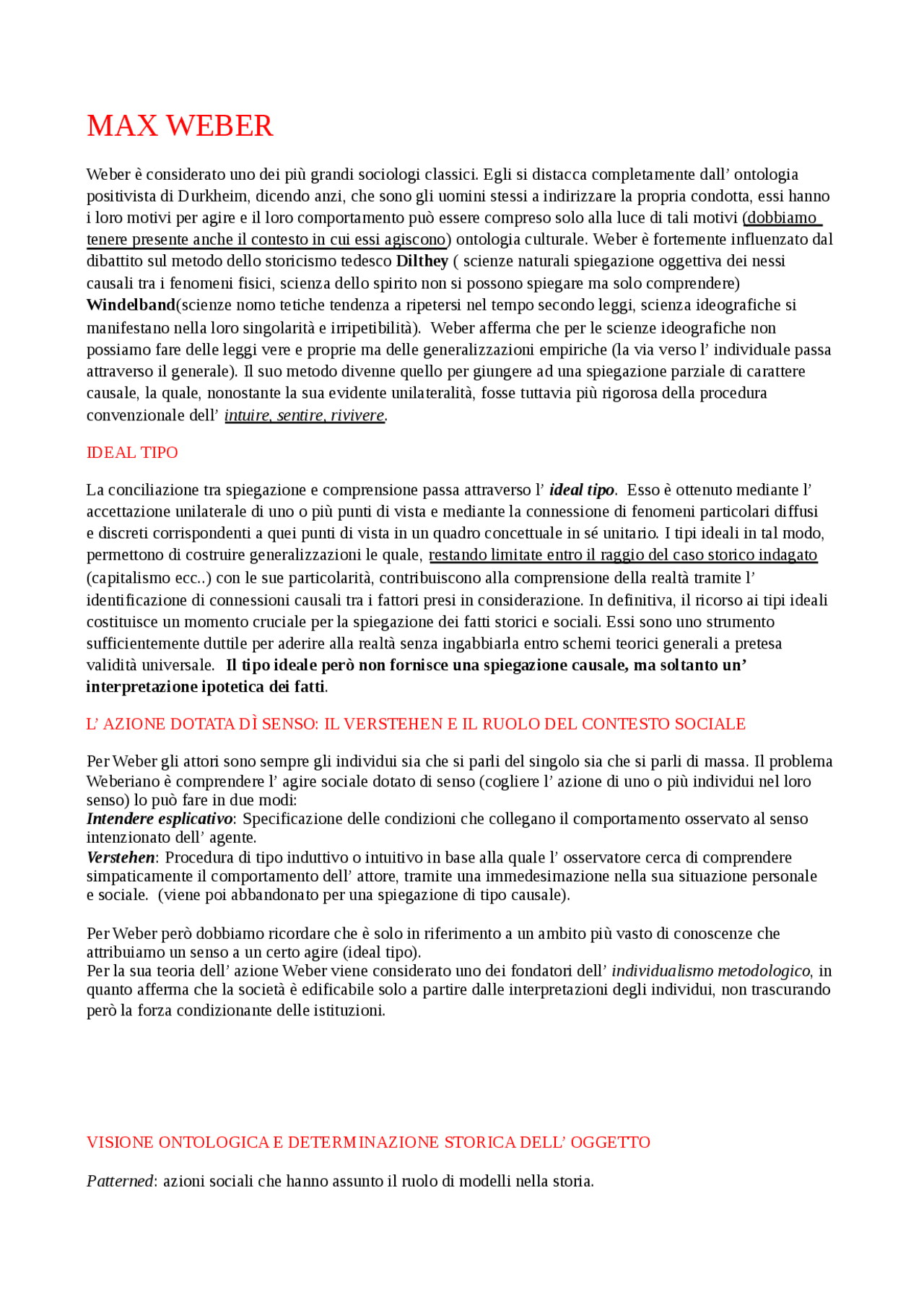 Appunti Su Max Weber Appunti Di Sociologia Docsity