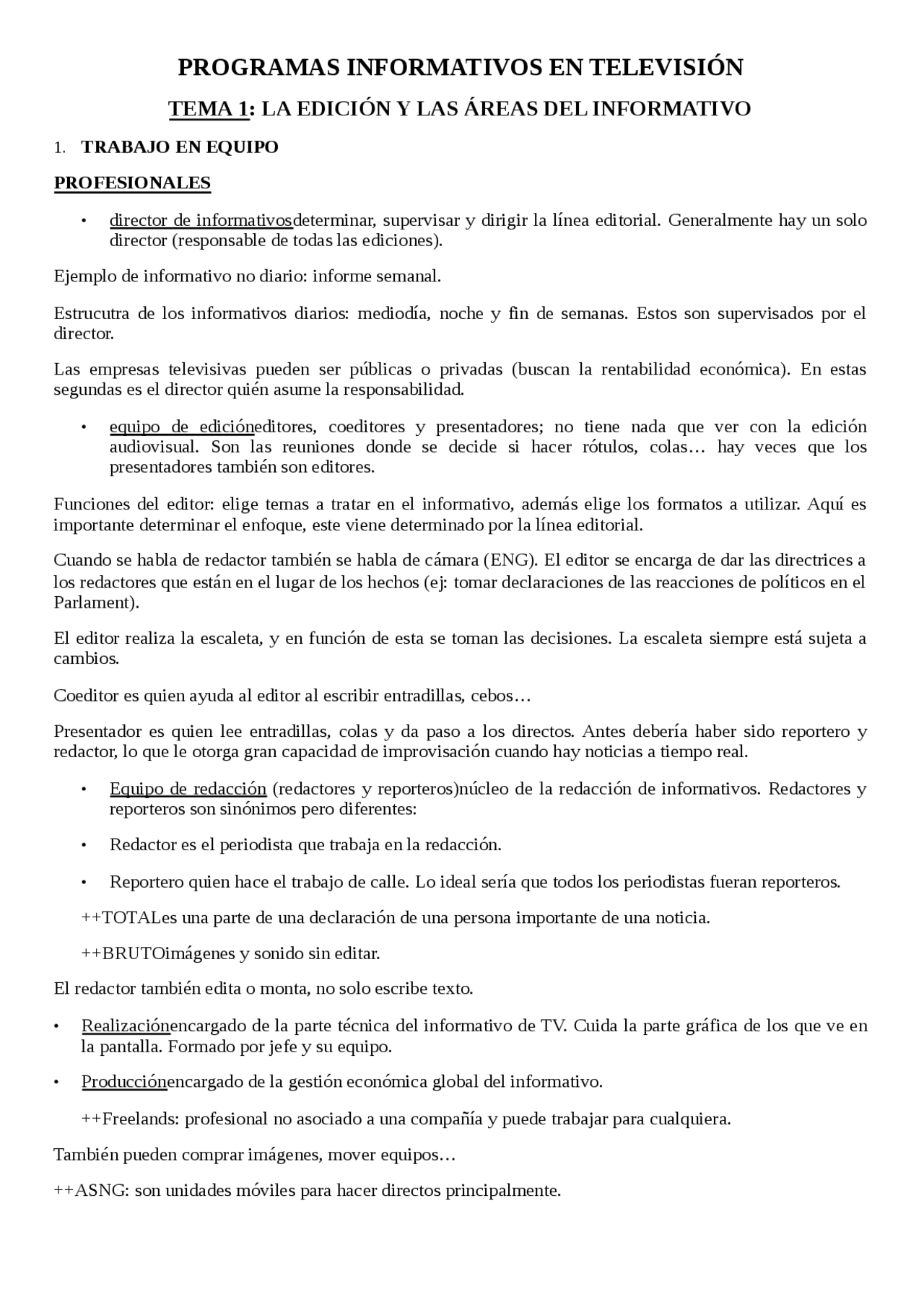 Television informativos - Docsity