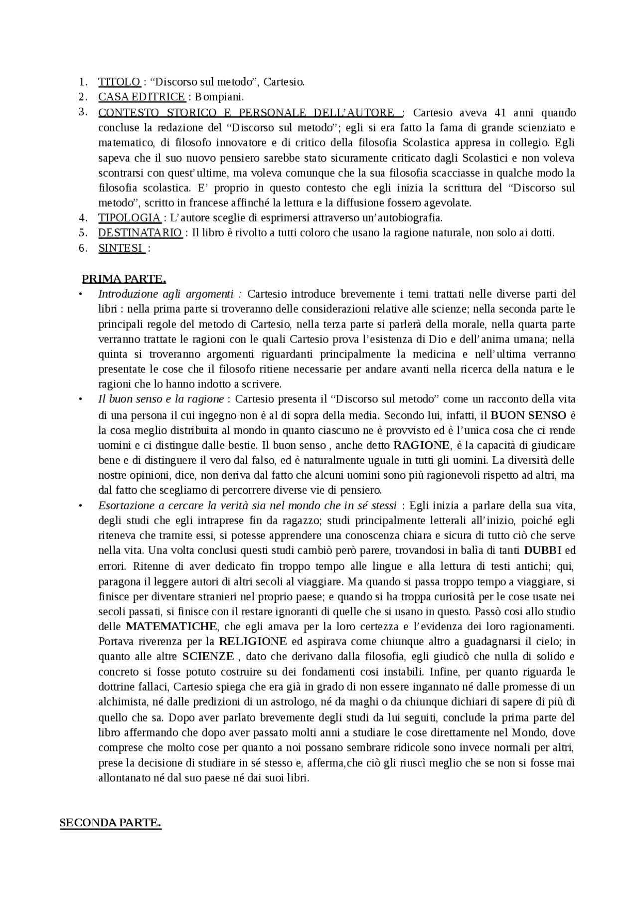 Il Discorso Sul Metodo Docsity