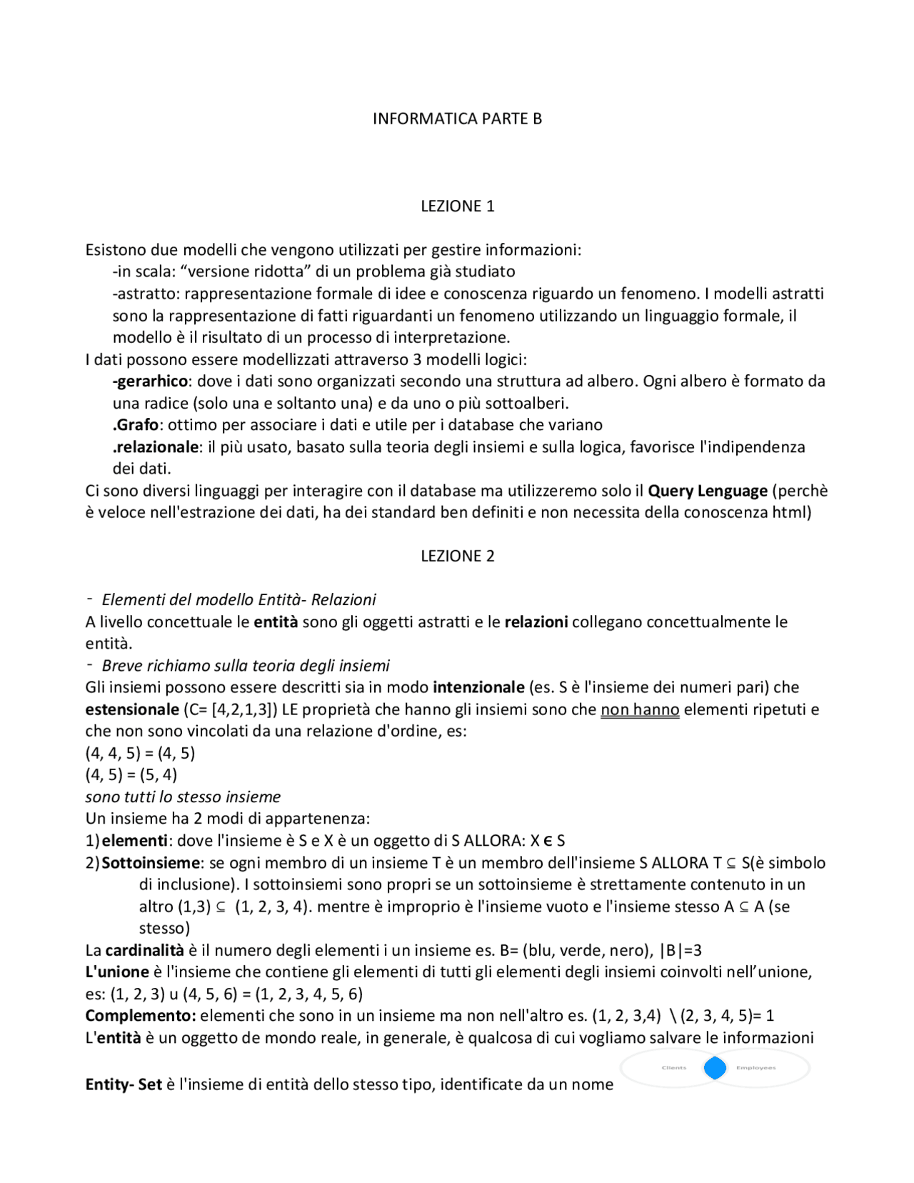 Informatica Parte B Riassunto Coris Docsity