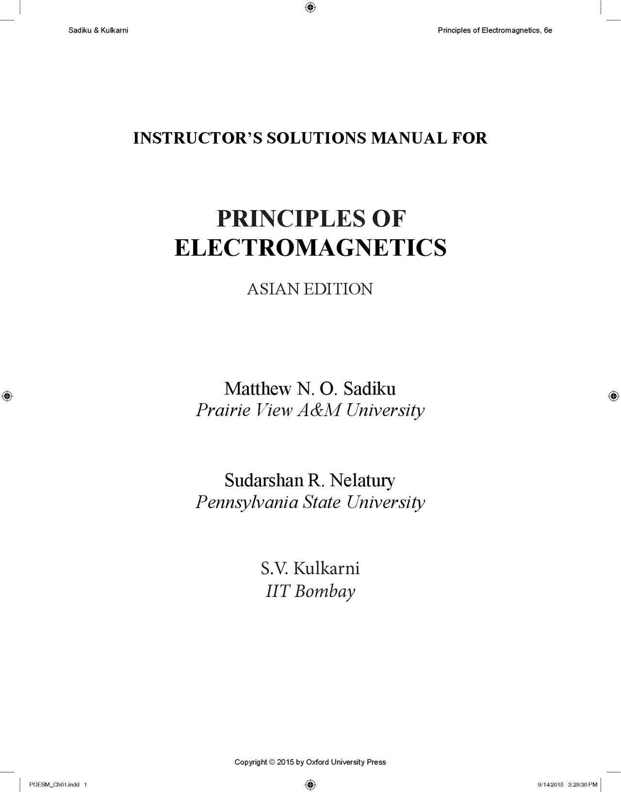 EMT SOLUTIONS FOR ENGINEERING ELECTROMAGNETICS - Docsity