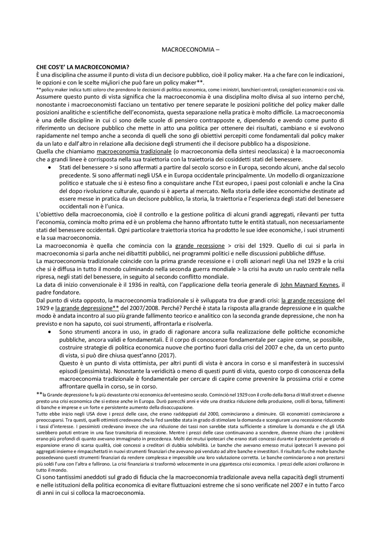 Macro Economia Appunti Completi Appunti Di Macroeconomia Docsity