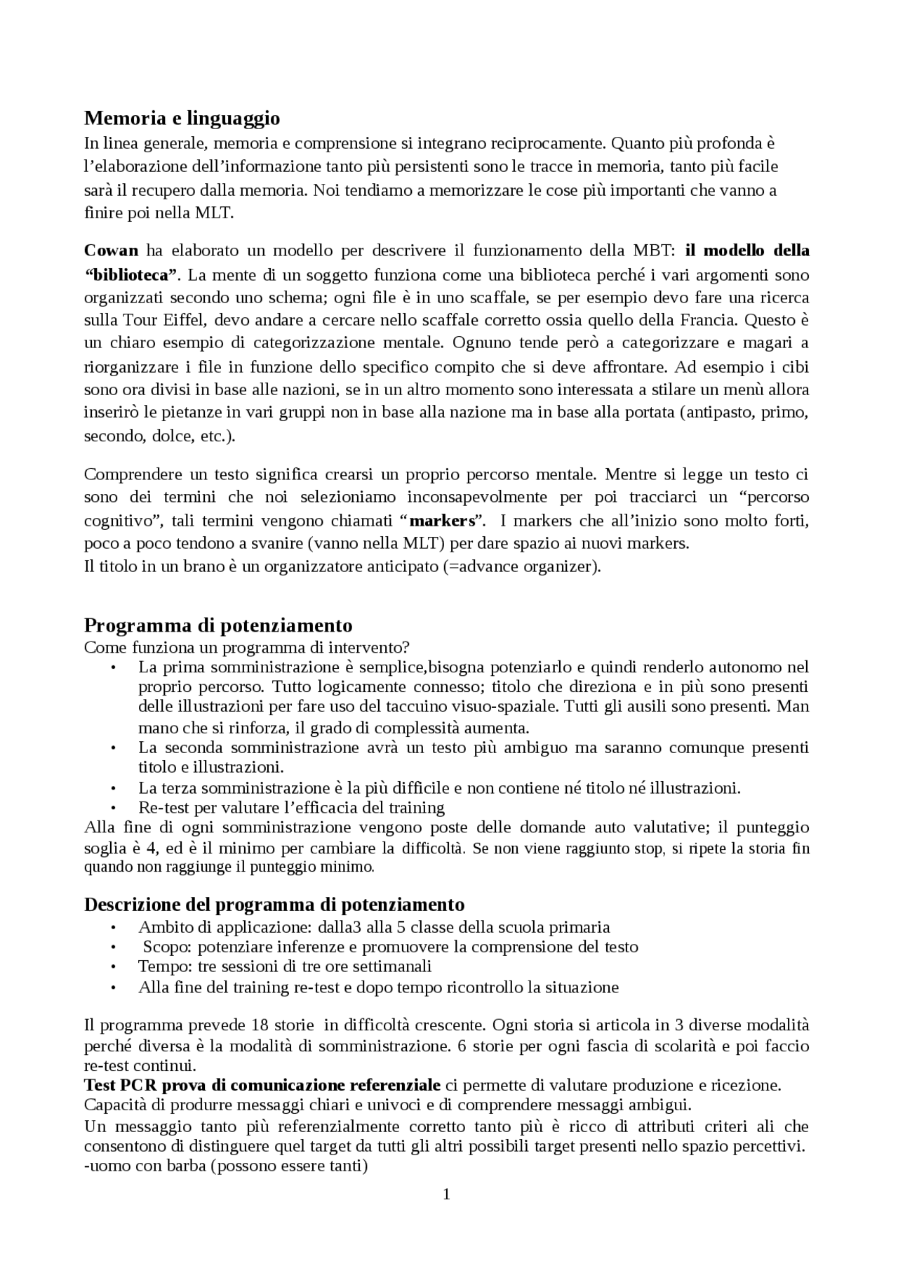 Potenziamento Per Dsa Docsity