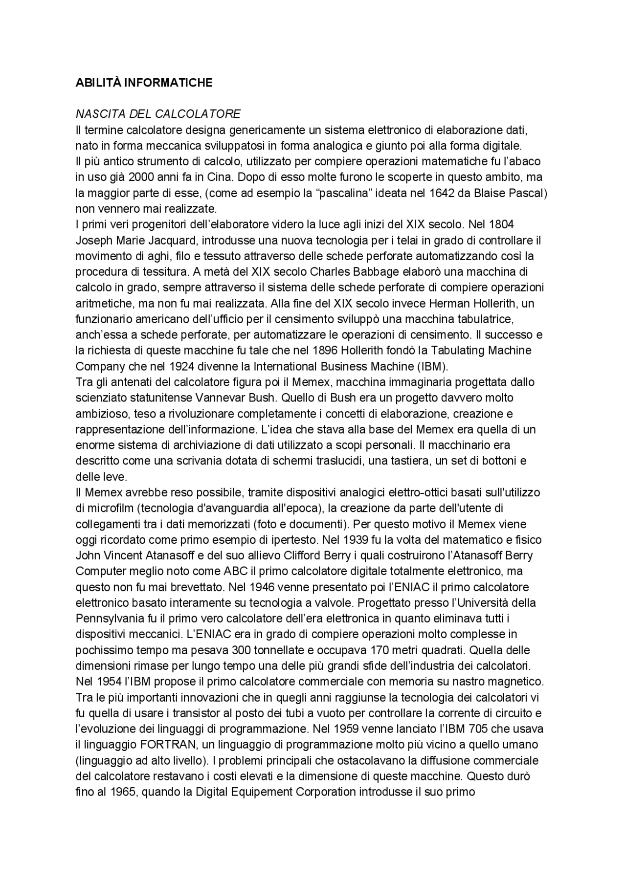 Informatica Per Ecdl Docsity