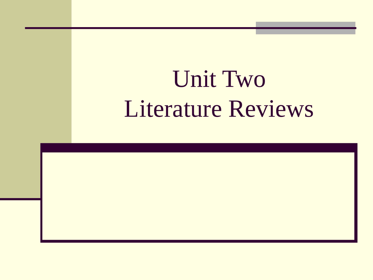 Unit Two Literature Reviews | Lecture notes Research Methodology | Docsity