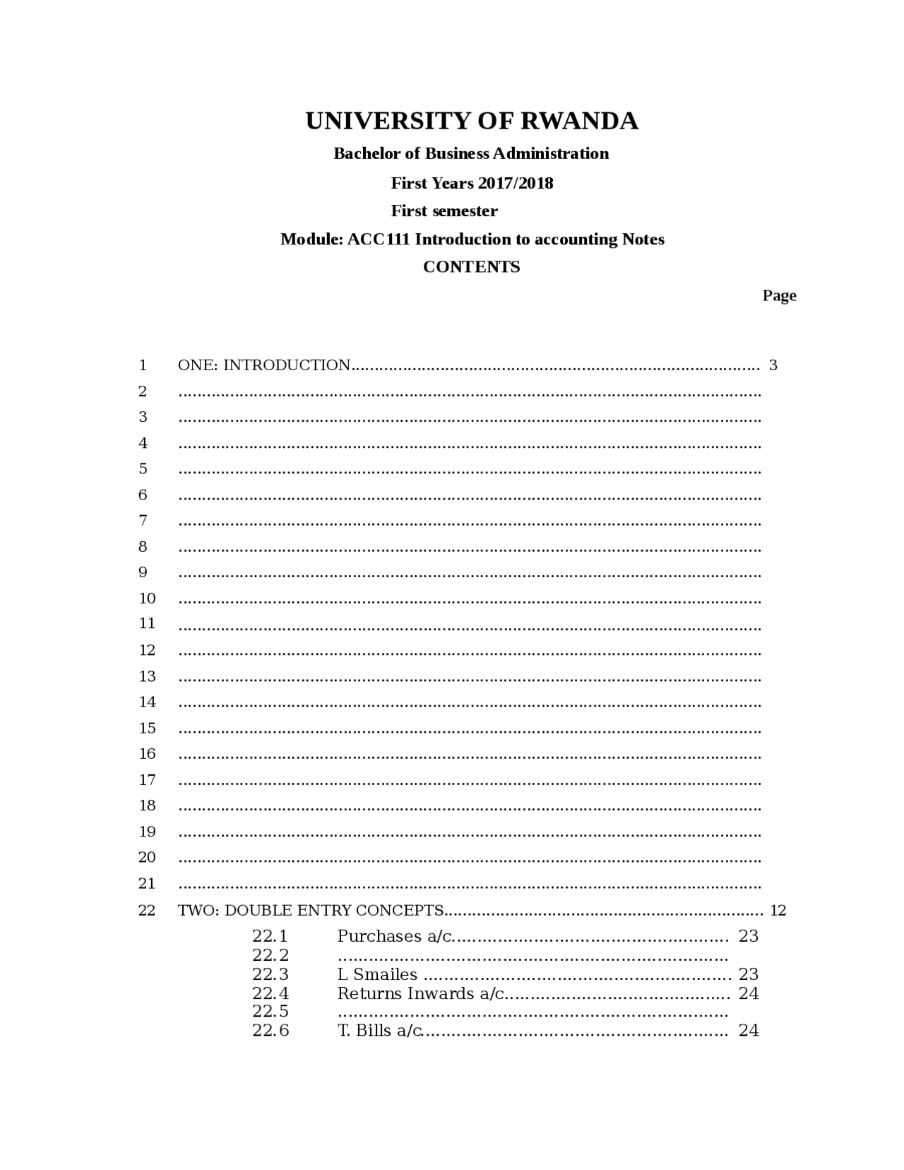 Introduction To Accounting Docsity