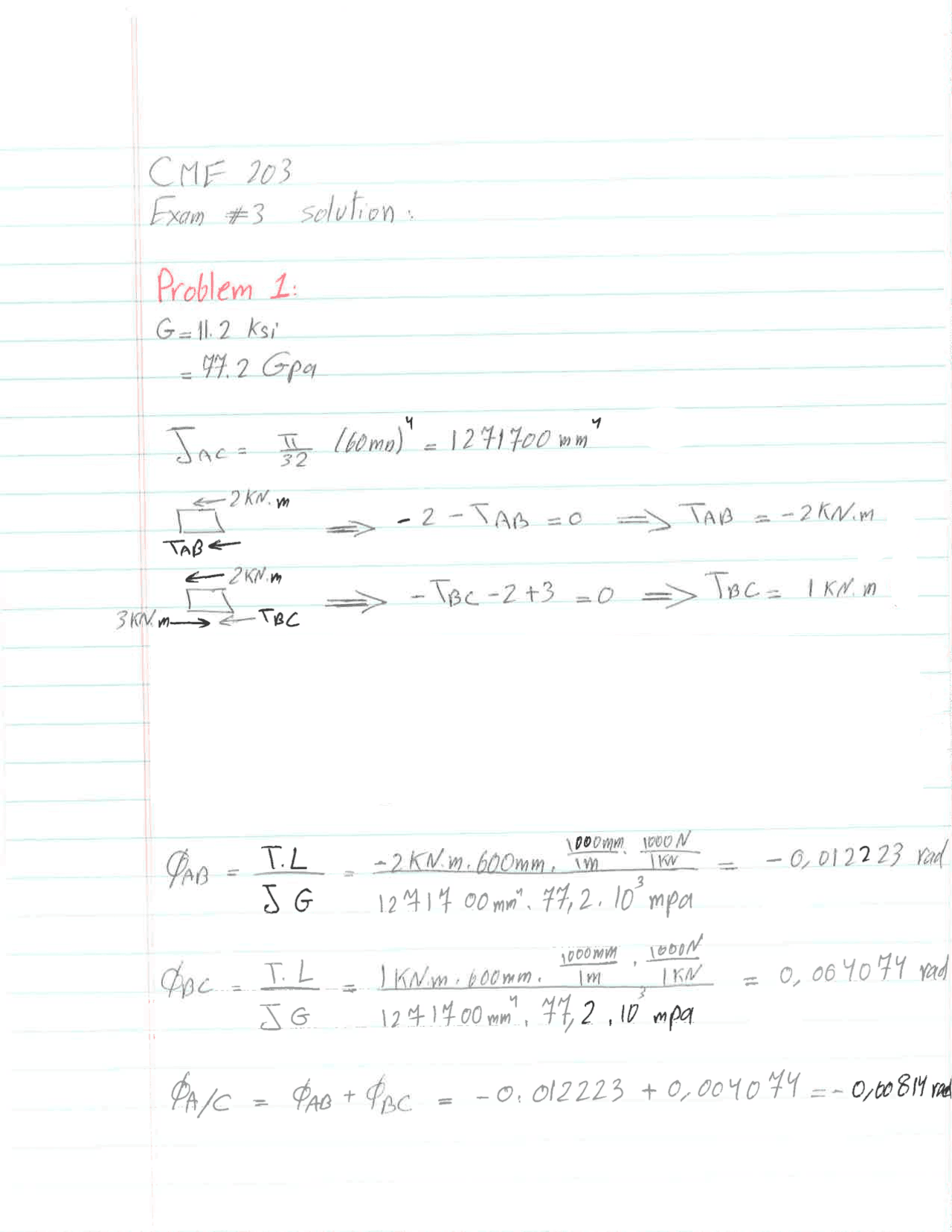 Exam 3 Problems On Strength Of Materials With Solutions Cme 203 Docsity