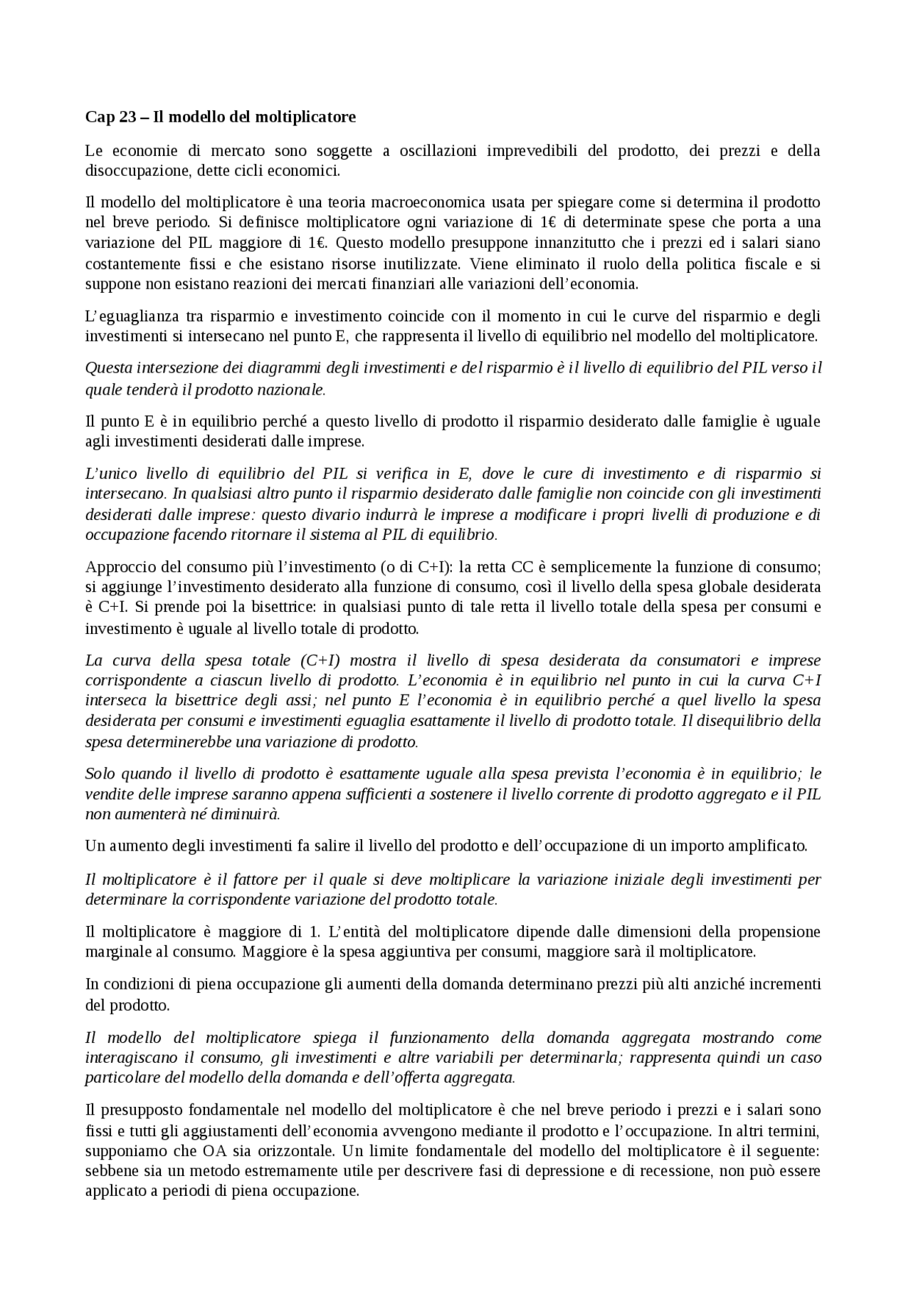 Economia di Samuelson e Bollino - Docsity