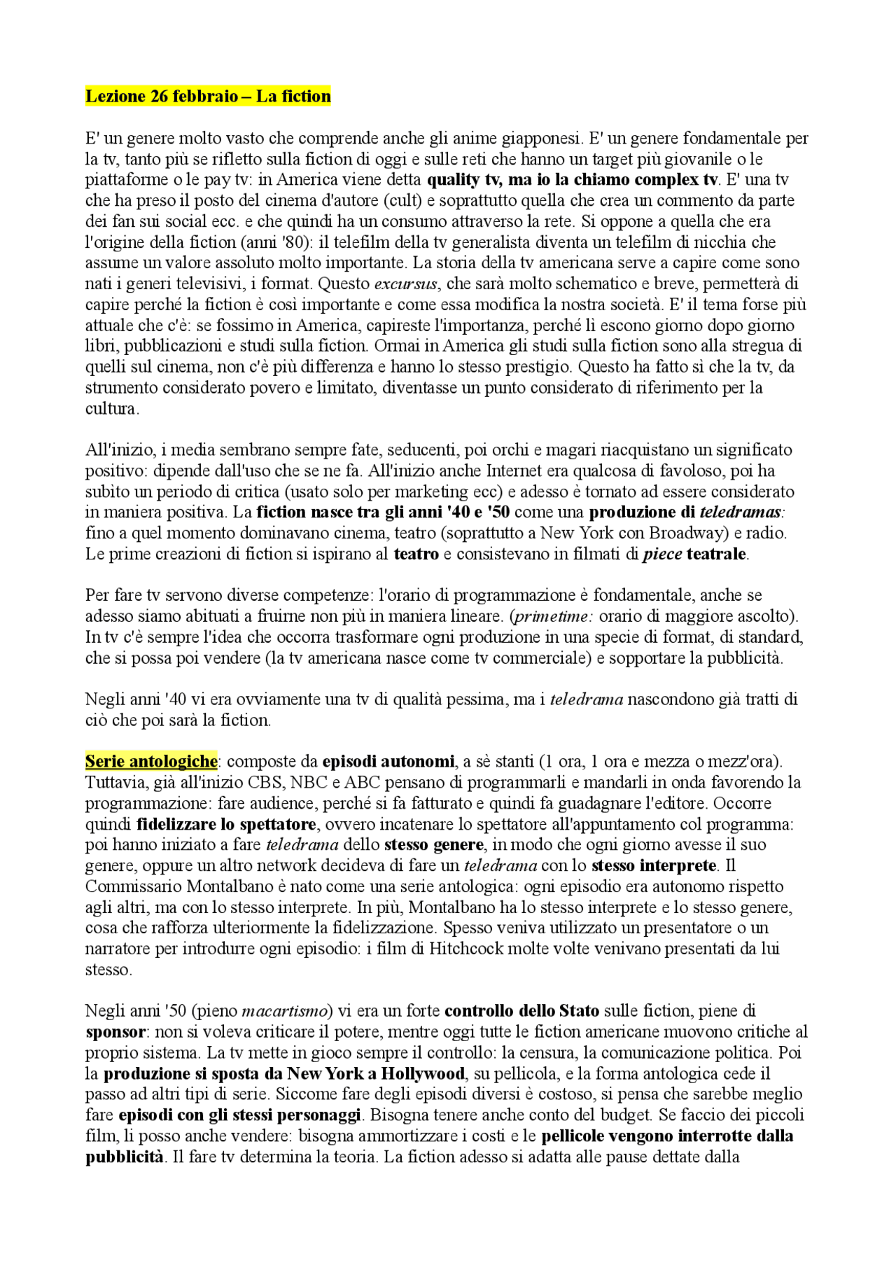 Appunti Lezioni Prof Carlo Freccero Docsity