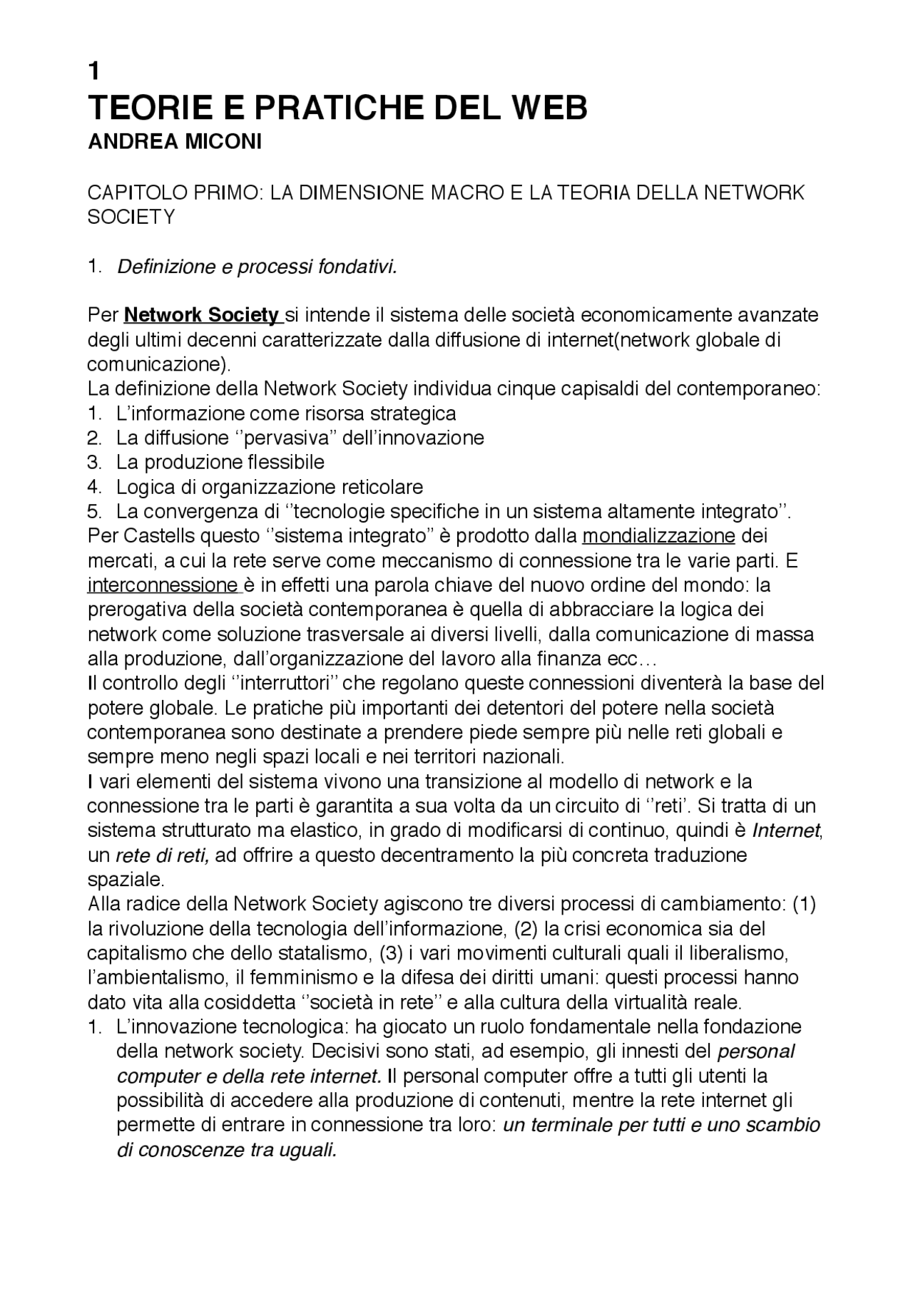 Teorie E Pratiche Del Web Andrea Miconi Docsity