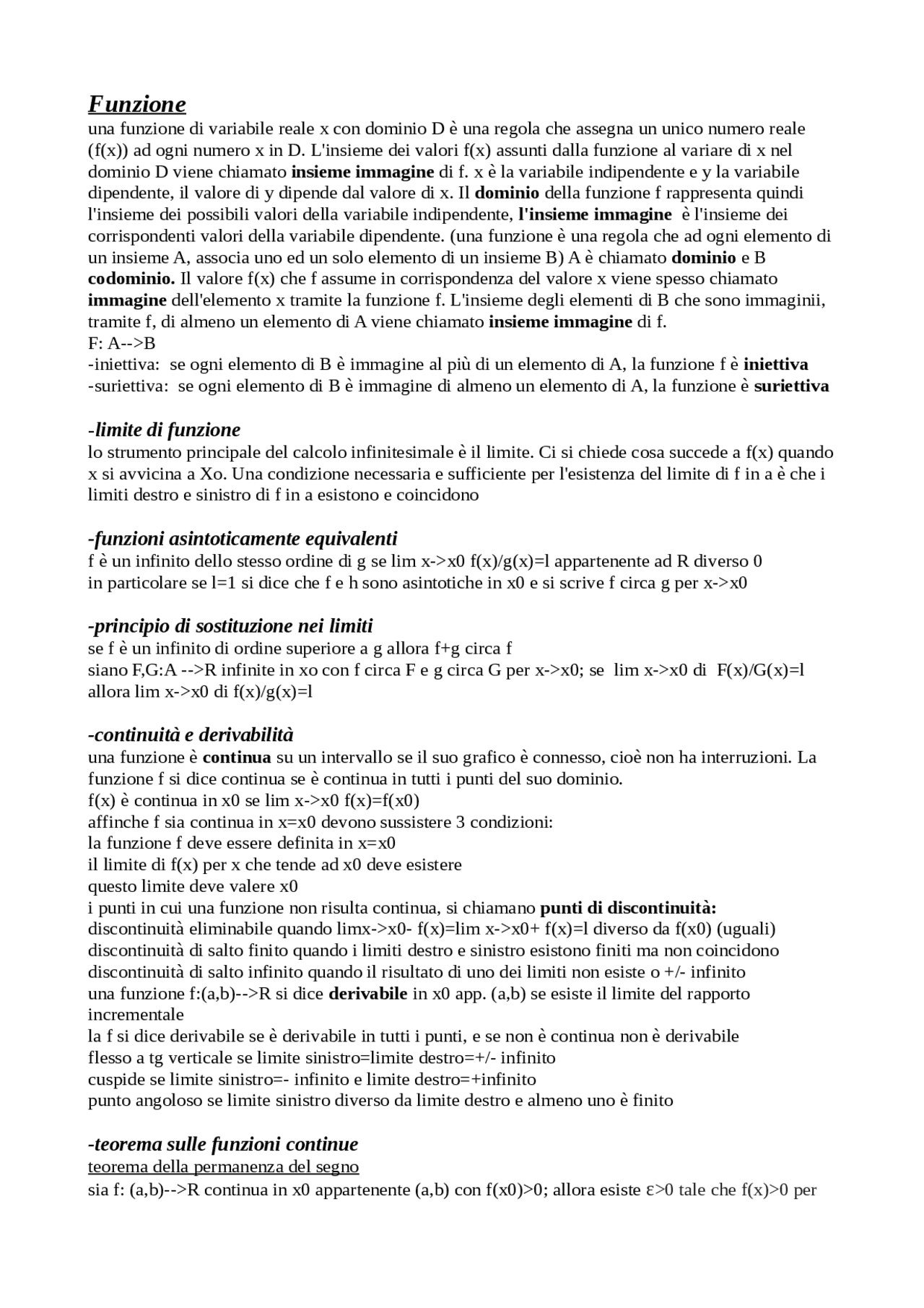 Esame Matematica Generale Docsity