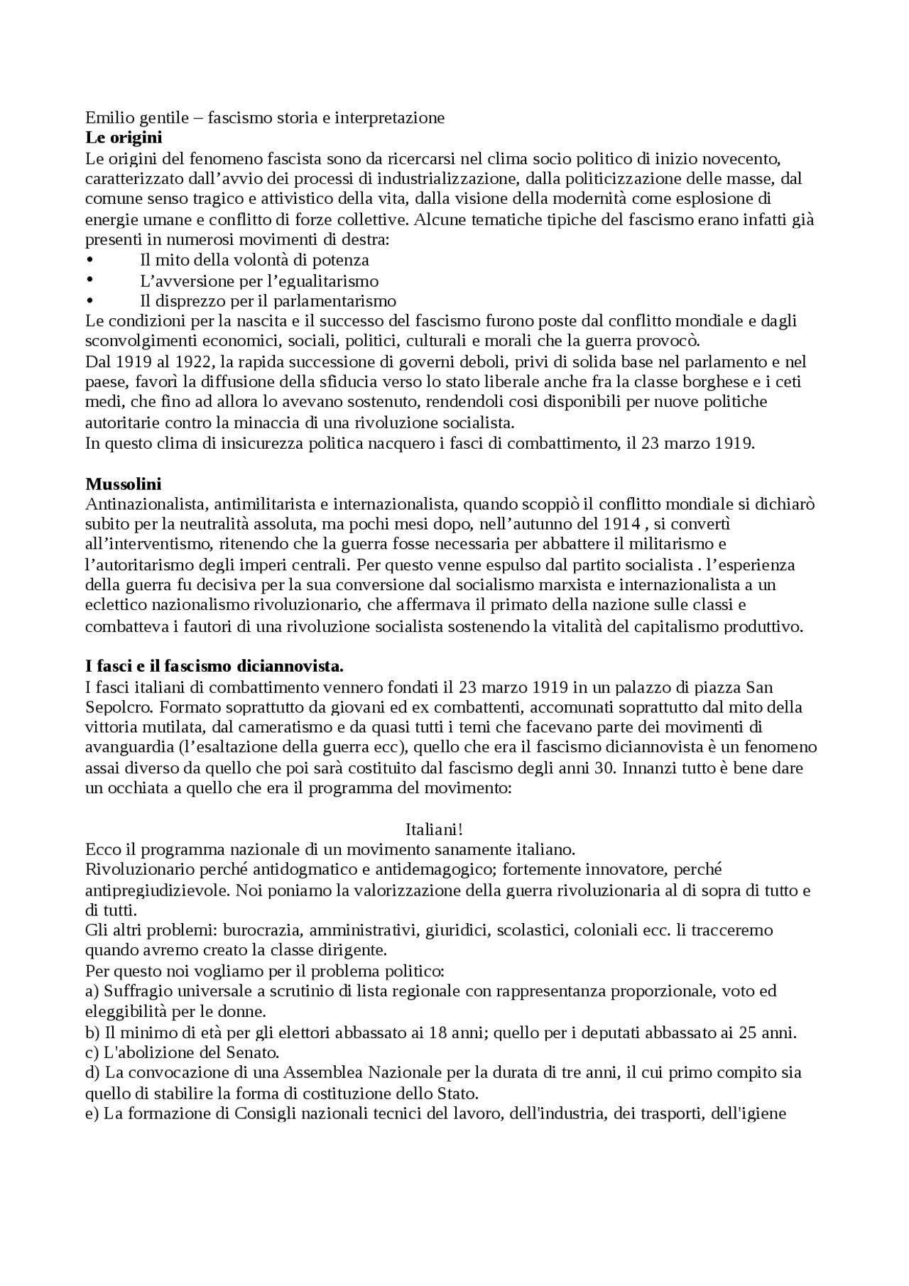 Fascismo Storia E Interpretazione Emilio Gentile Docsity