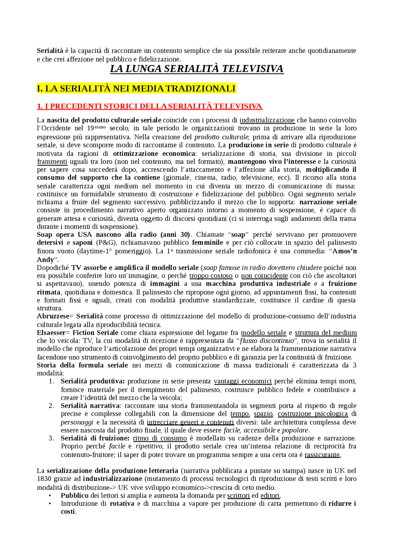Lunga Serialita Televisiva Docsity