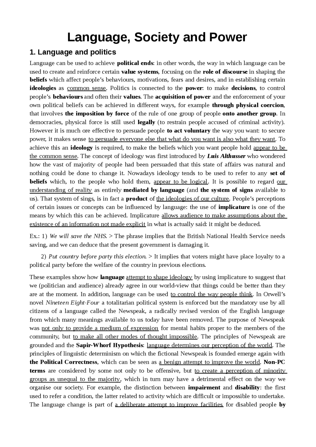 Language Society And Power Docsity