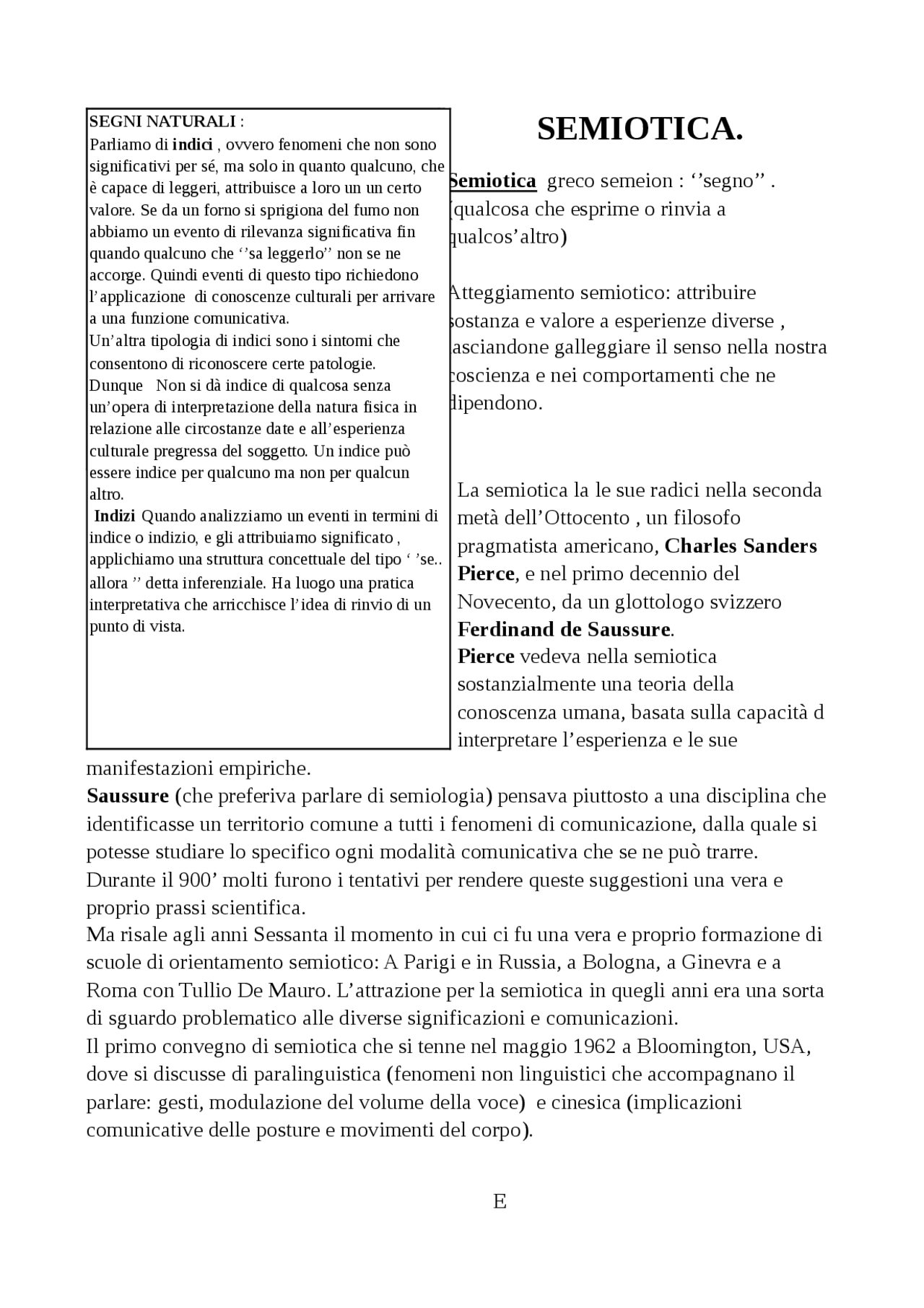 Riassunto Elementi Di Semiotica Docsity