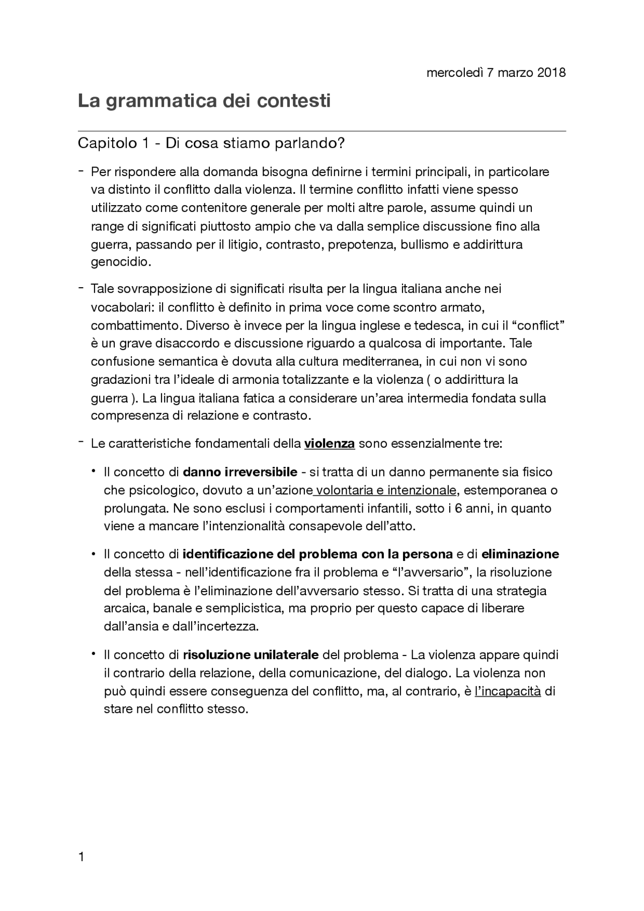Riassunto La Grammatica Dei Conflitti Docsity