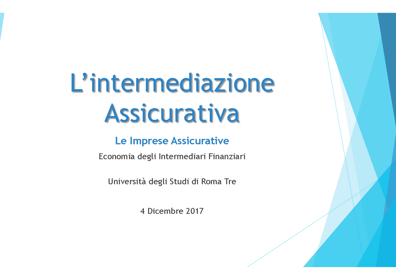 Lintermediazione Assicurativa Docsity