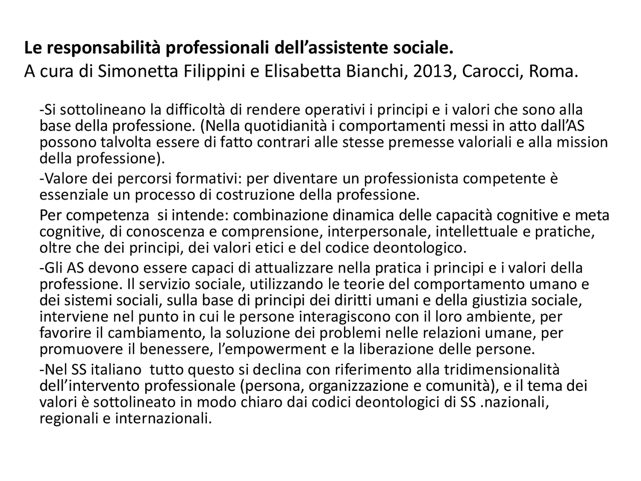 Le Responsabilità Professionali Dellassistente Sociale Docsity