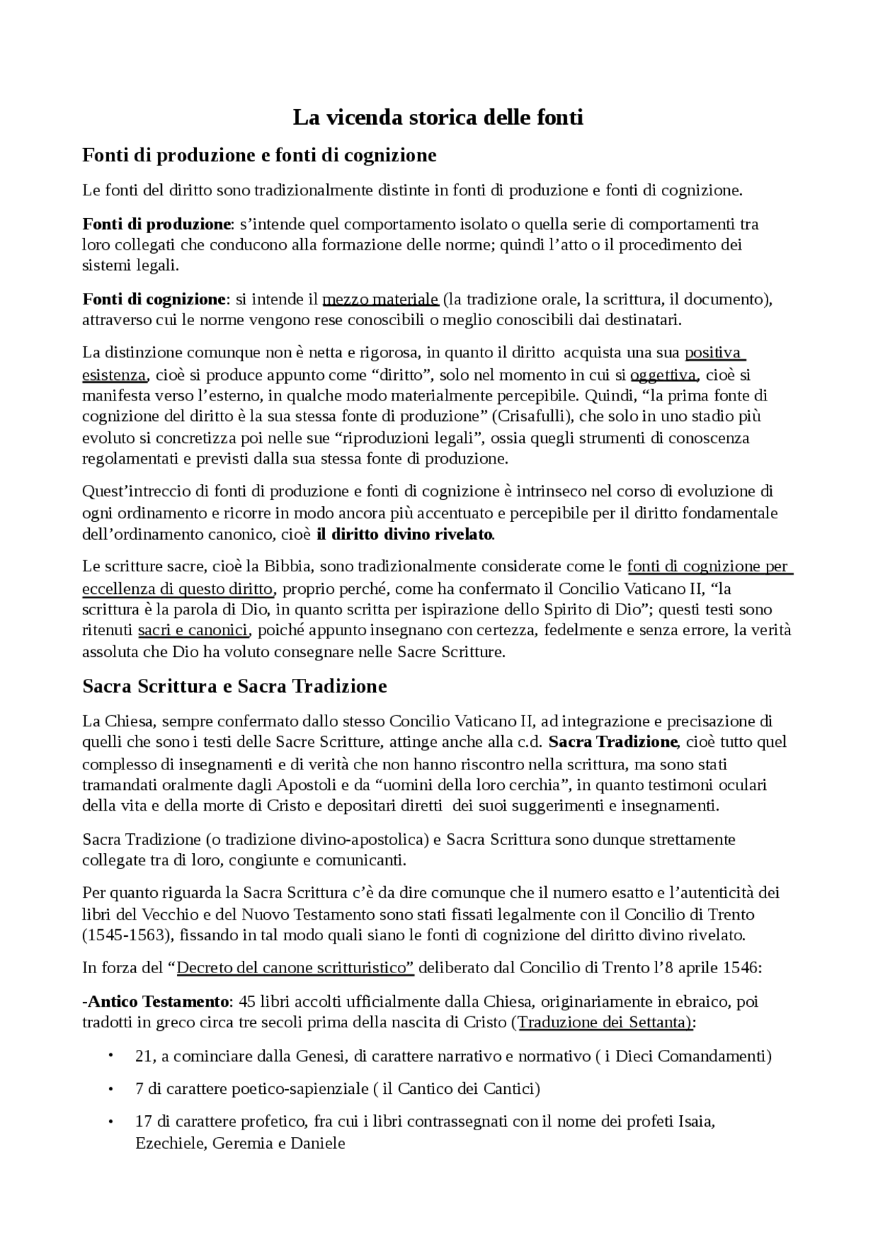 Appunti Diritto Canonico Appunti Di Diritto Canonico Docsity