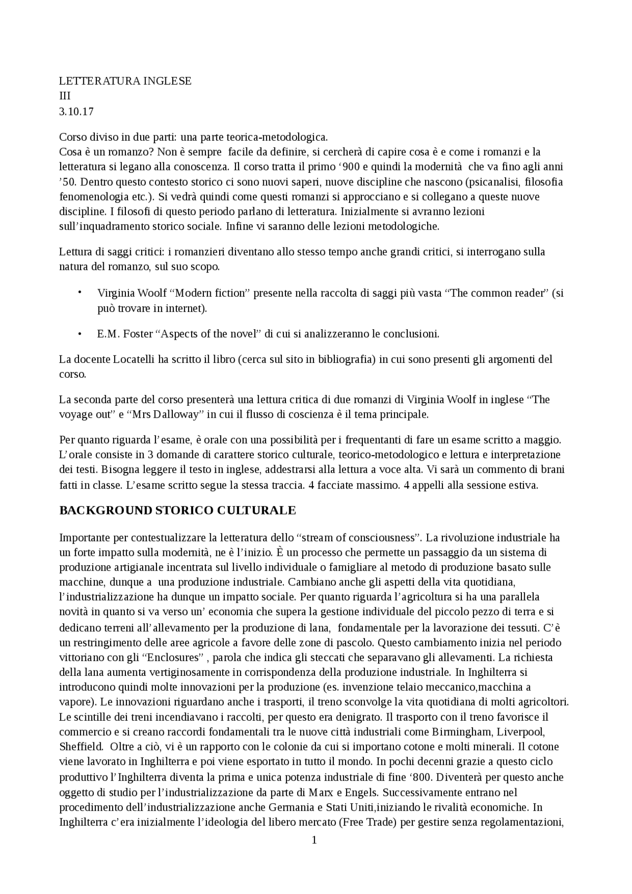 Virginia Woolf Angela Locatelli - Docsity