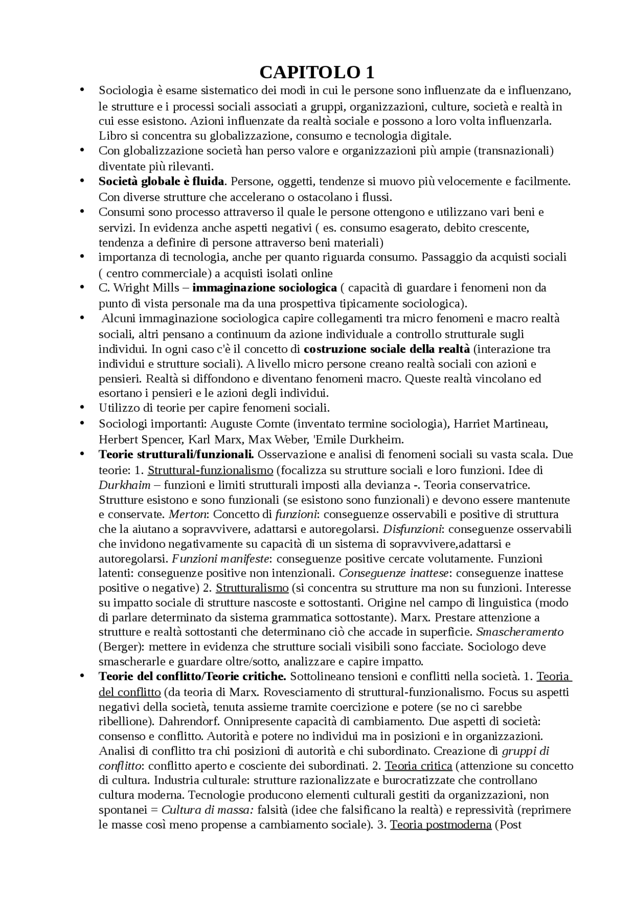 Ritzer G., Introduzione alla sociologia, Utet, Torino, 2014 - Docsity
