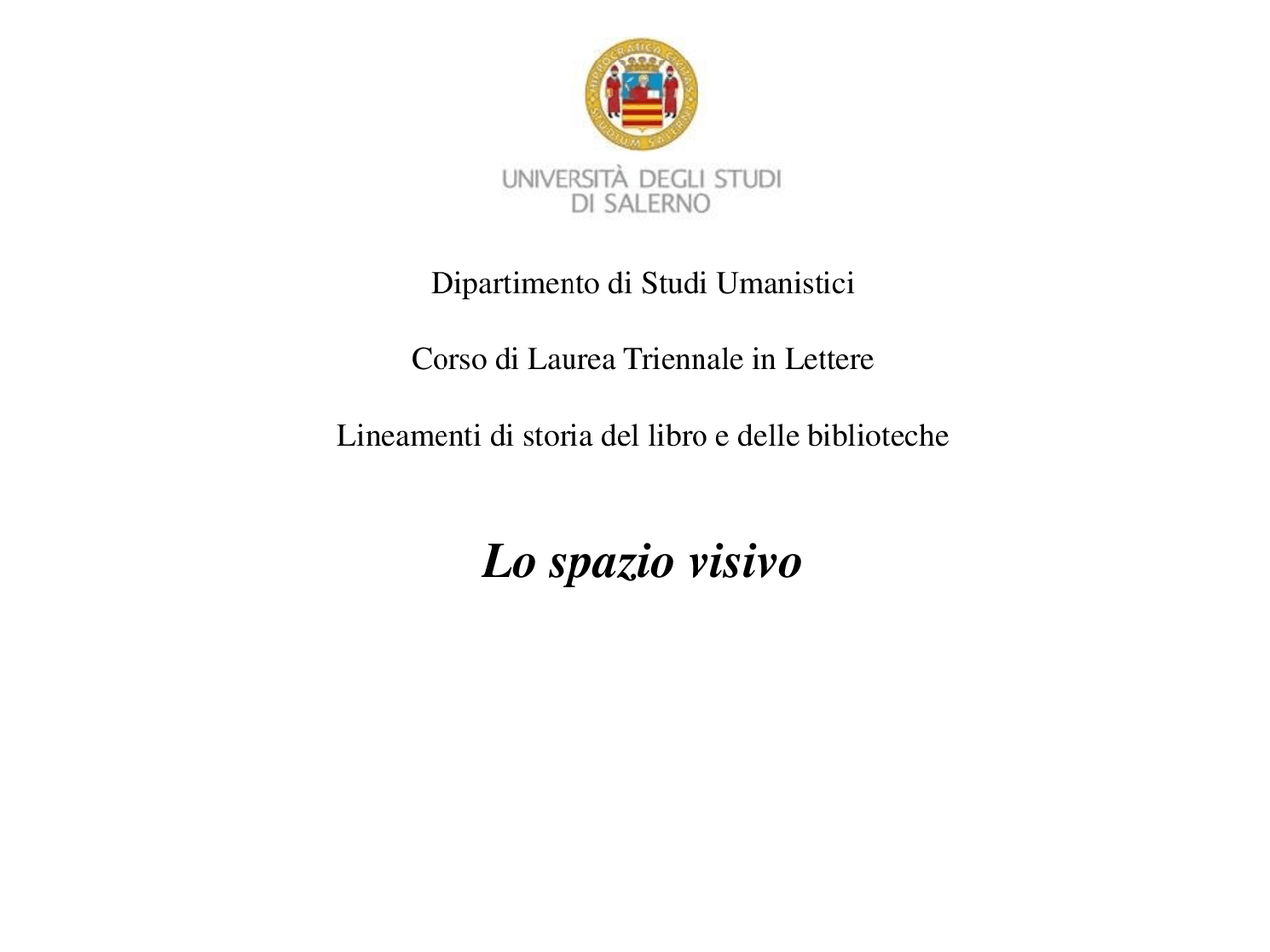 Lo spazio visivo di Trombetta - Docsity