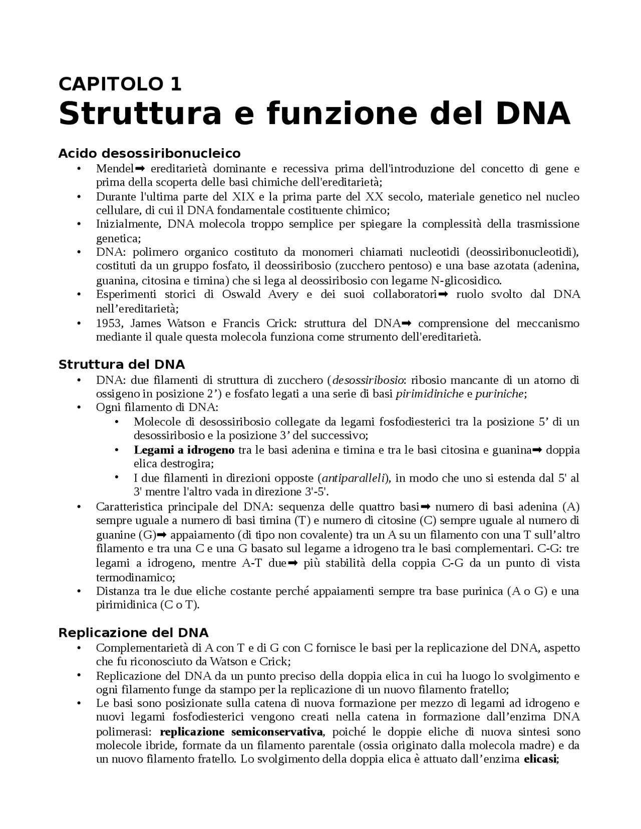 Capitolo 1 E 2 Di Genetica E Genoma Umane Docsity