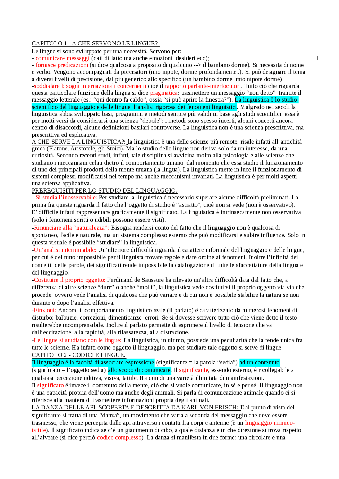 Appunti E Riassunti Linguistica Generale Docsity