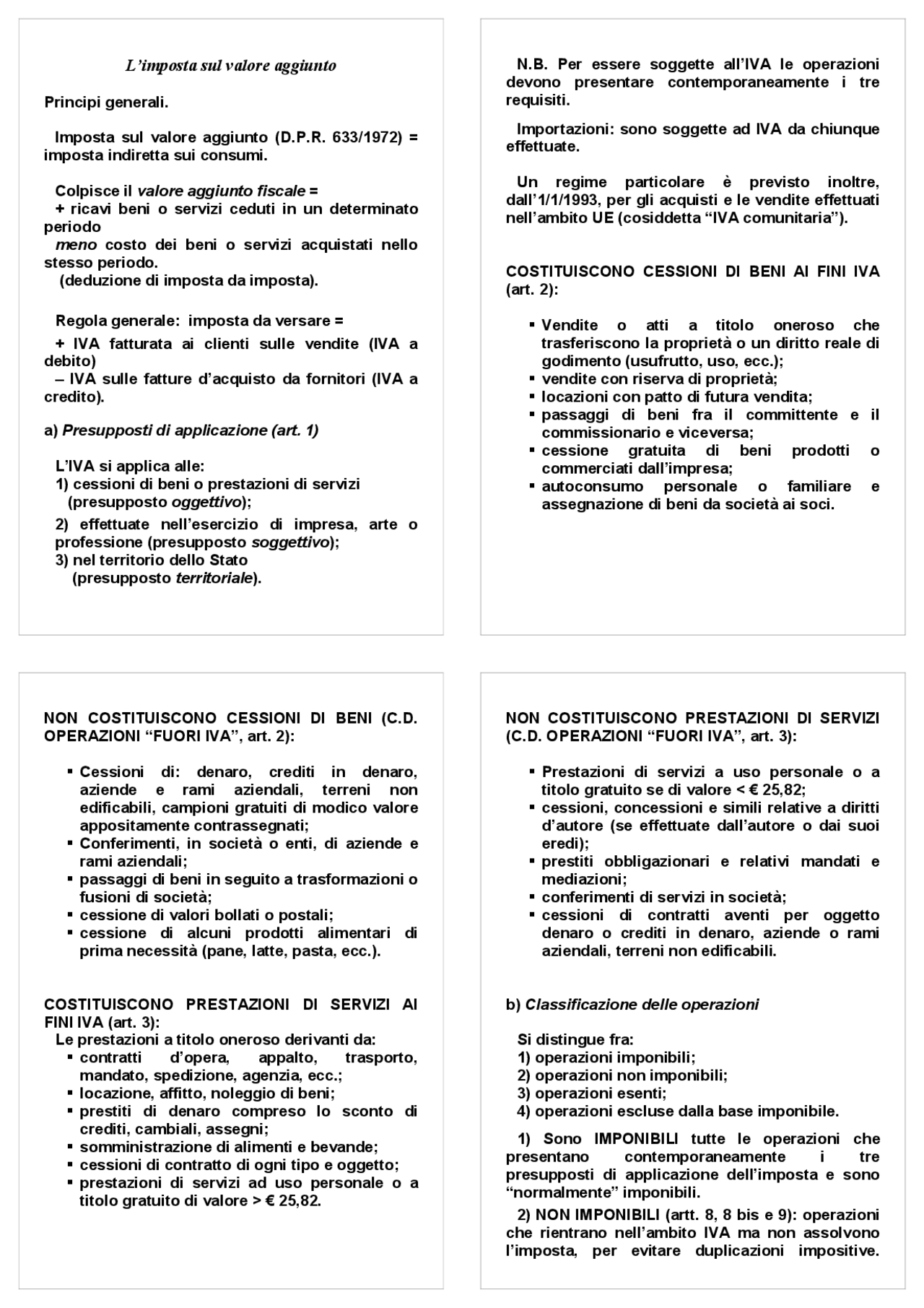 Limposta Sul Valore Aggiunto Docsity