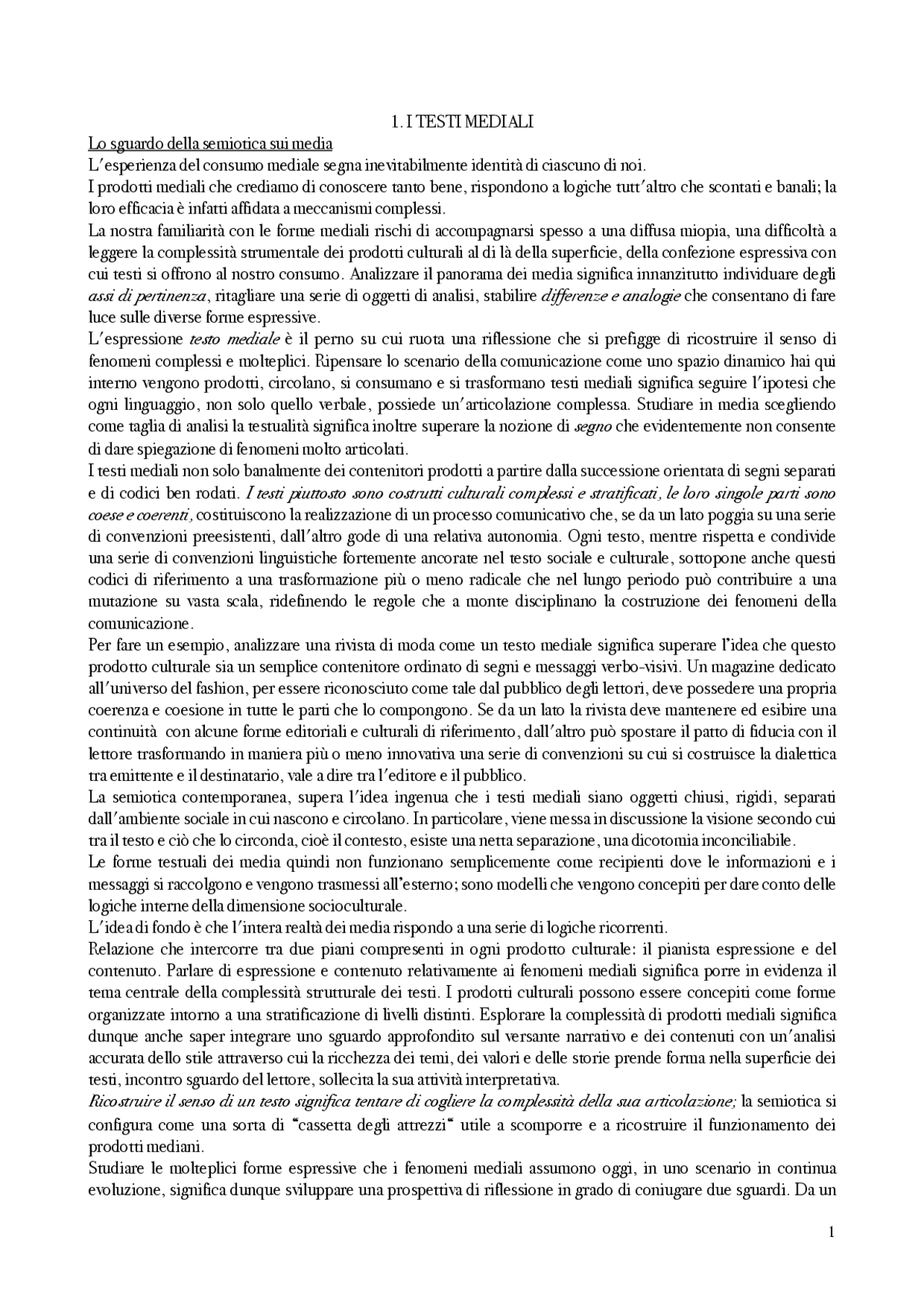 I Media Strumenti Di Analisi Semiotica Docsity