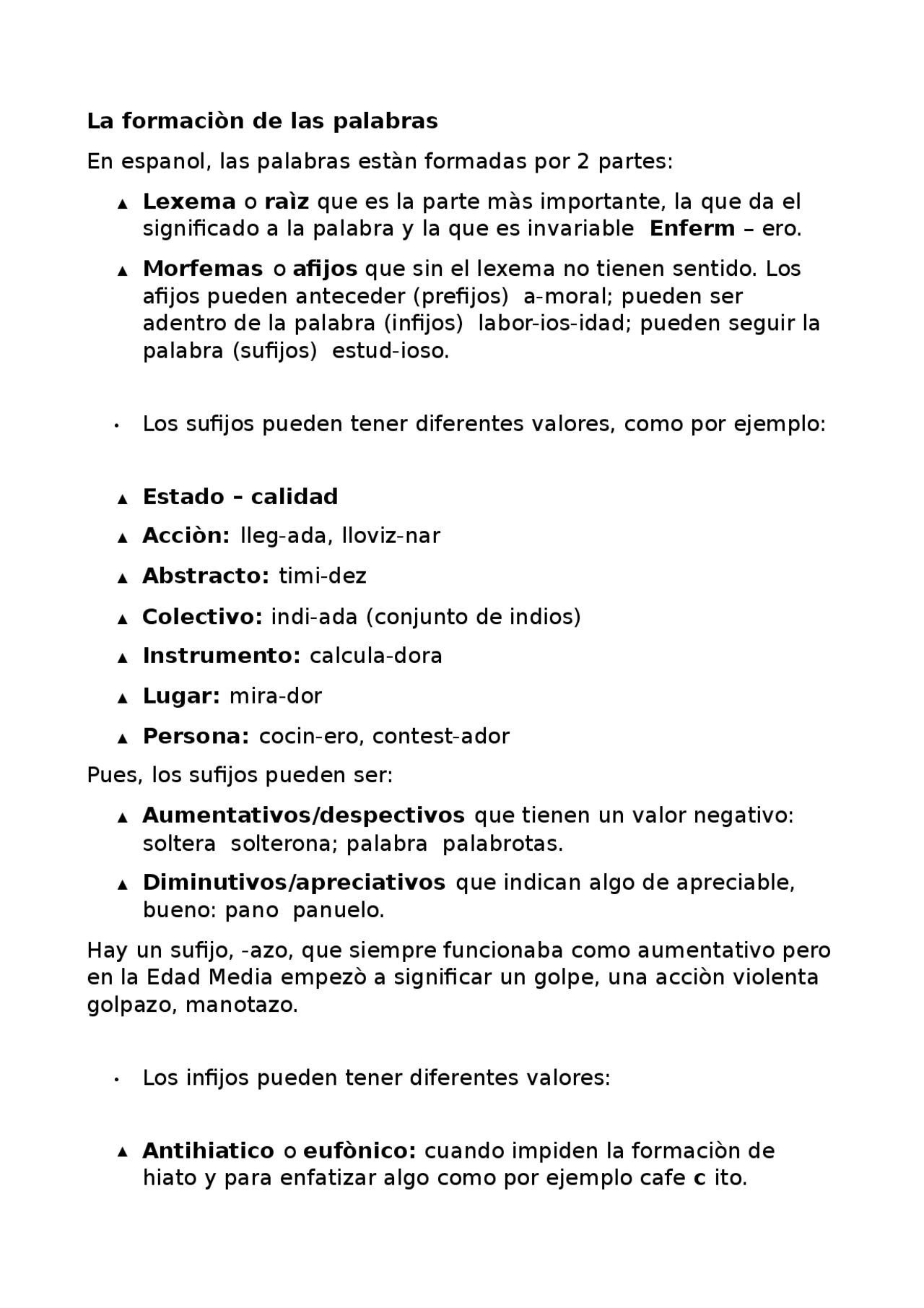 Morfosintassi Spagnola Craveri Docsity