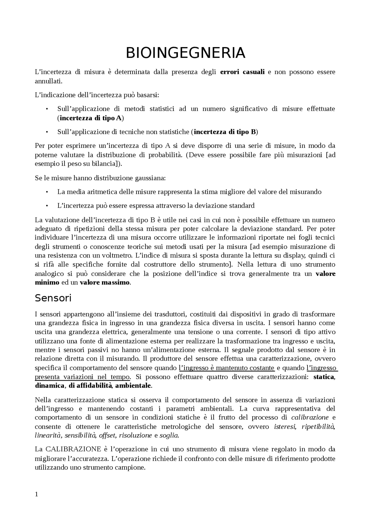 Esame Di Bioingegneria Docsity