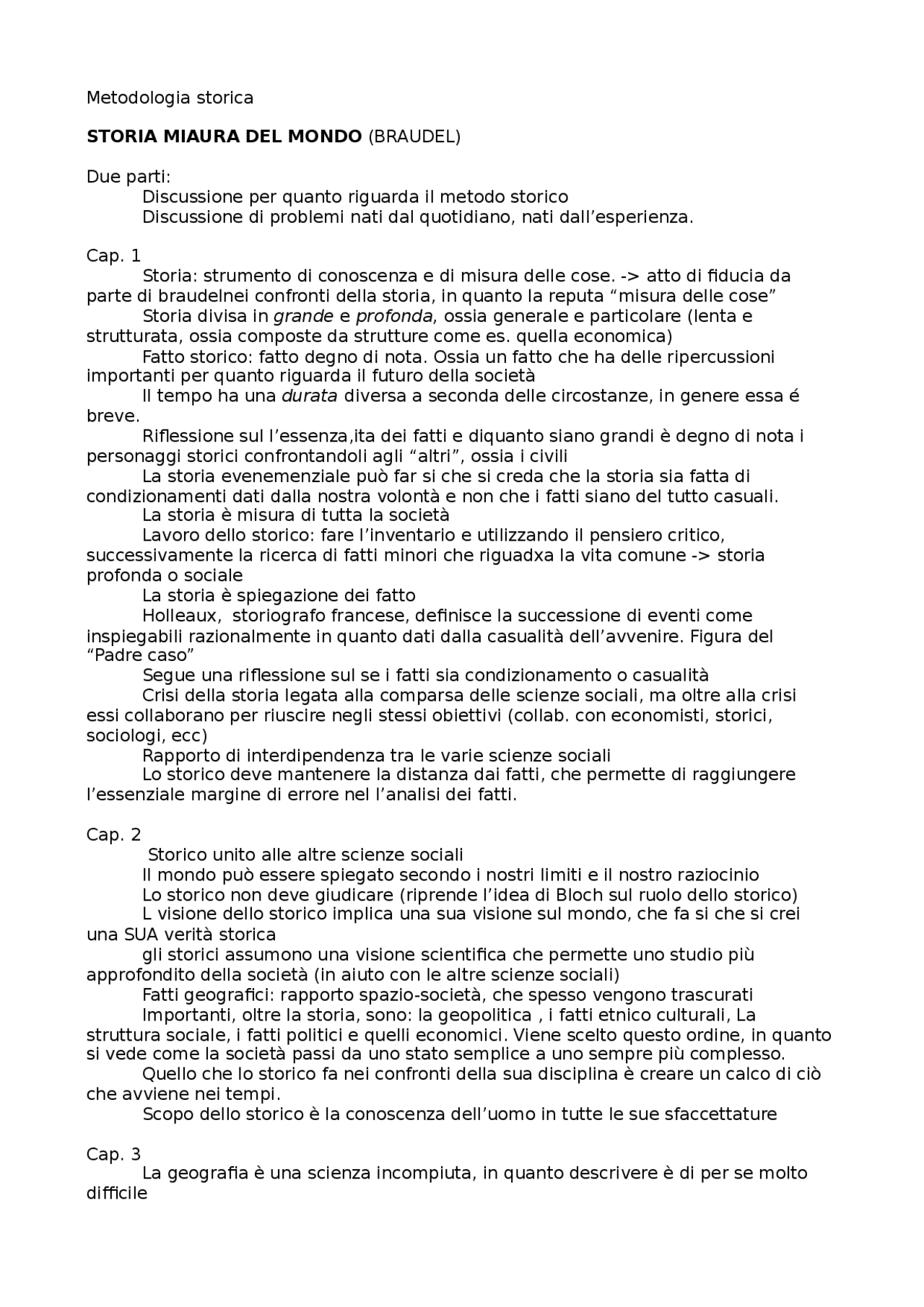 Storia Su Misura Delluomo Braudel Docsity
