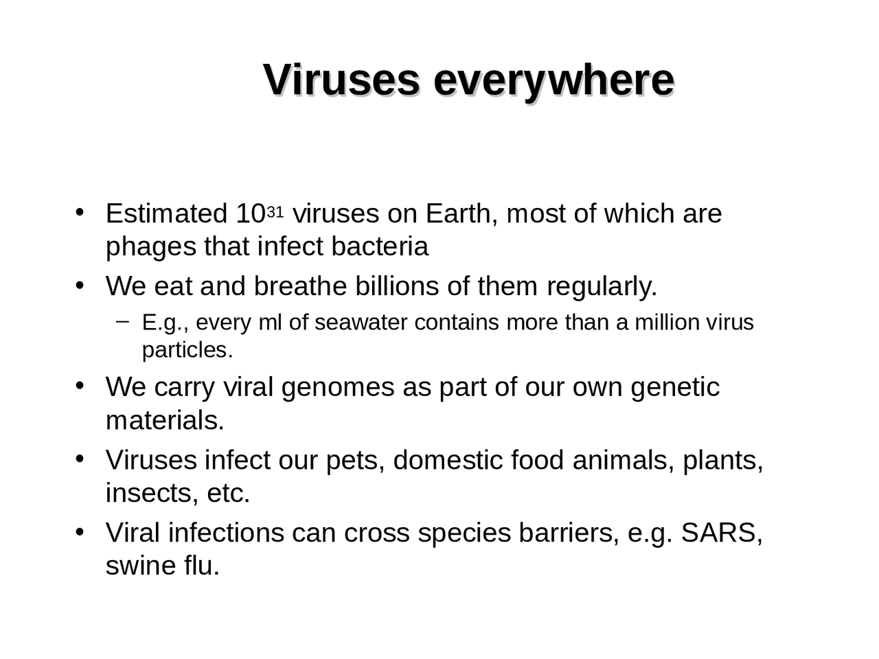 Viruses Everywhere General Virology Lecture Slides Mic 430 Docsity