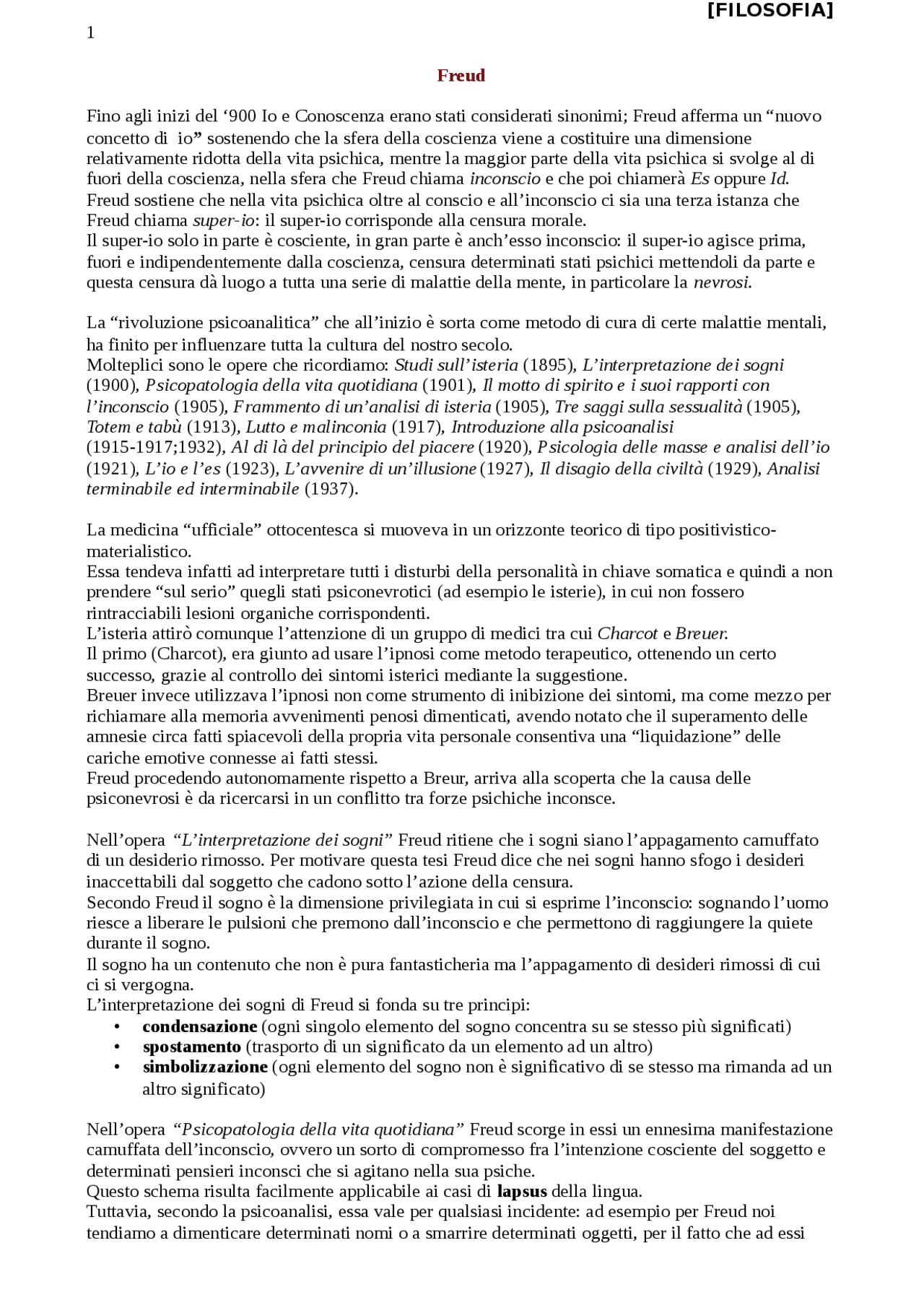 Tesina Filosofia Per Liceo Classico Docsity