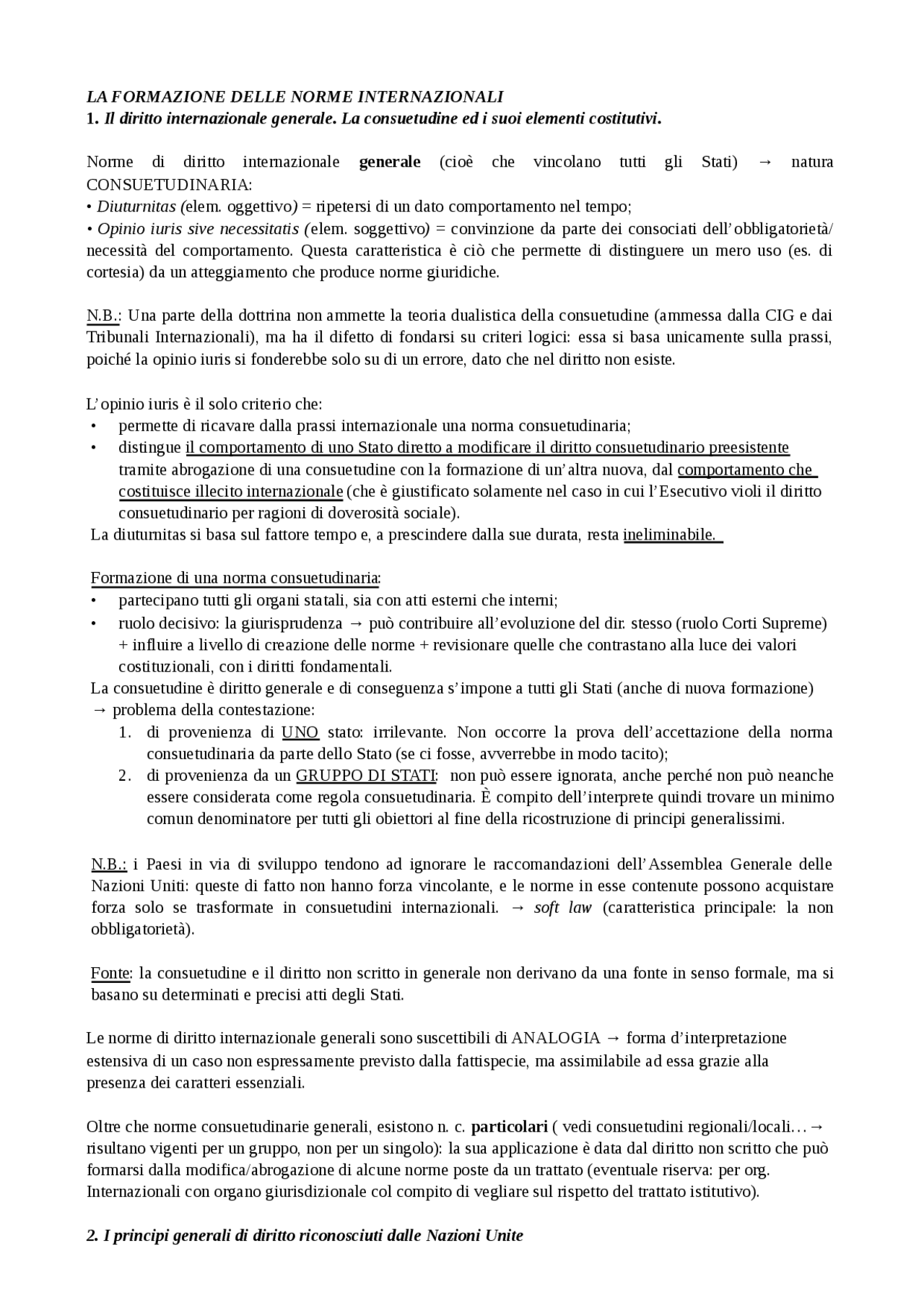 Appunti Riassunto Diritto Internazionale Conforti Docsity