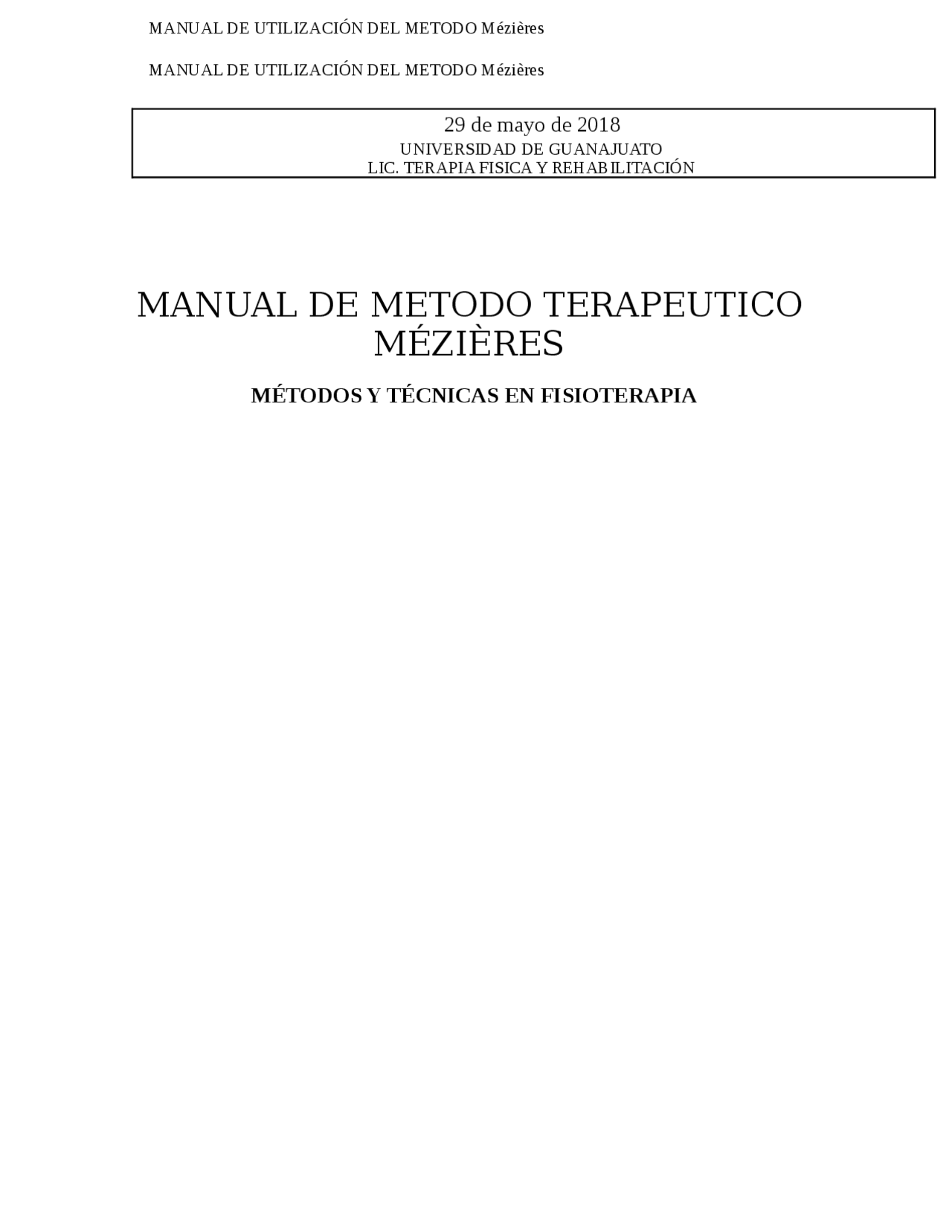 Manual del metodo Mezieres - Docsity