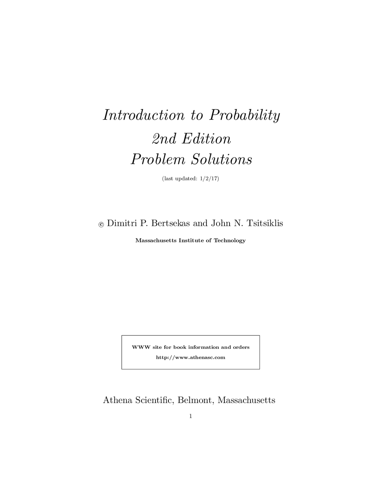 Introduction to Probability 2nd Edition - Docsity