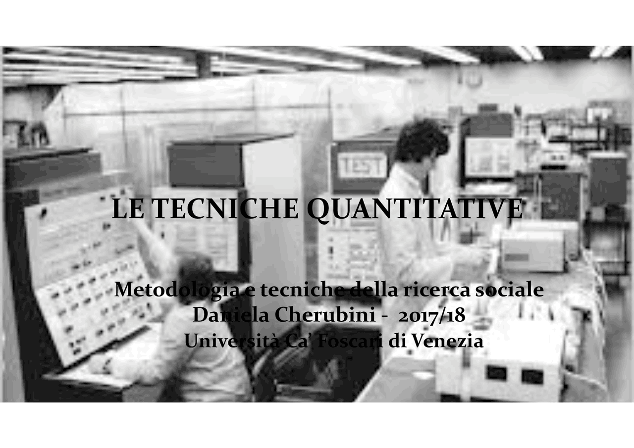 Tecniche Quantitative Docsity