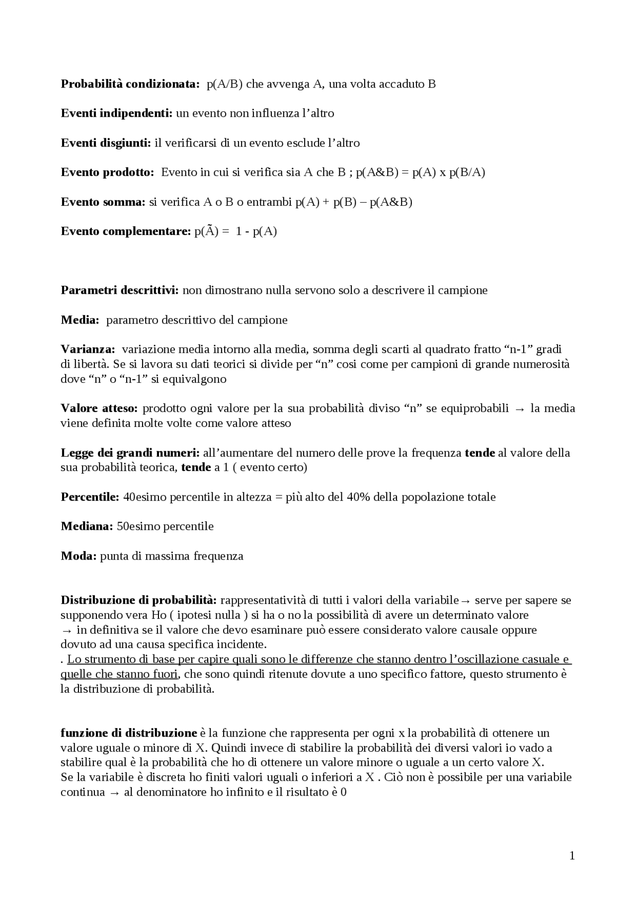 Appunti Psicometria 1 Docsity